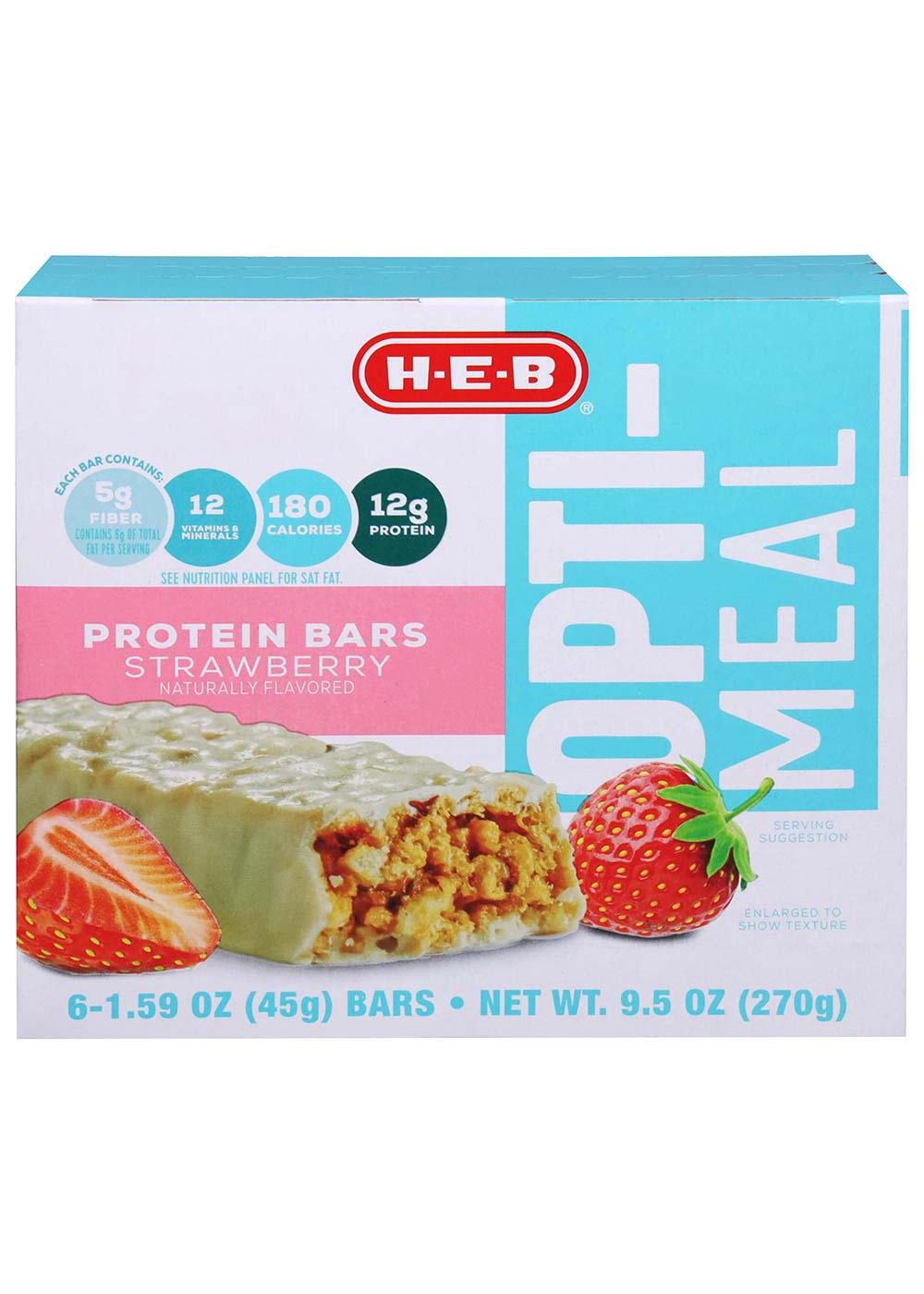 H-E-B Opti-Meal 12g Protein Bars - Strawberry - Shop Diet & fitness at ...