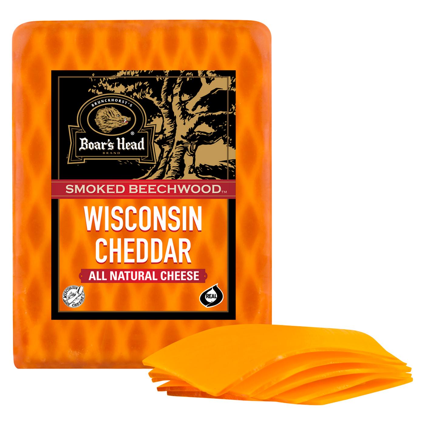 Boar's Head Smoked Beechwood Wisconsin Cheddar Cheese, Custom Sliced ...