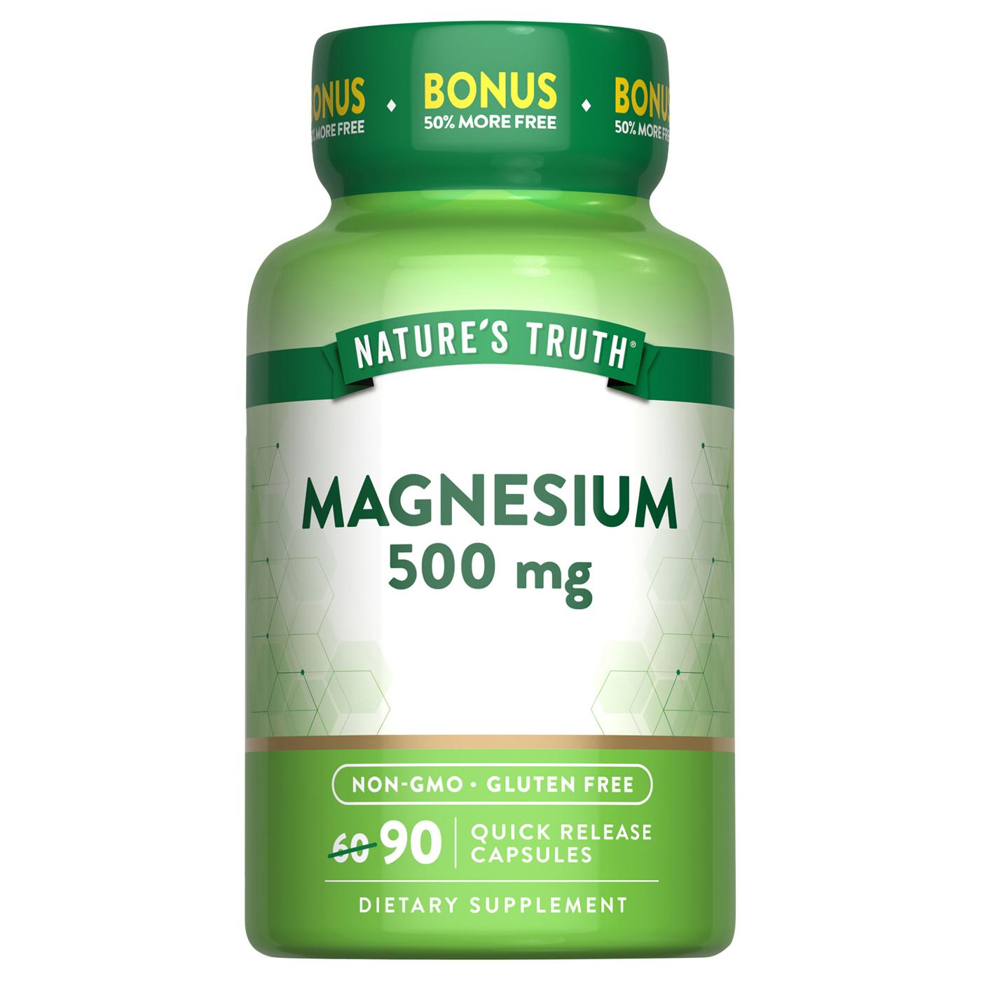 Nature's Truth Magnesium 500 mg Quick Release Capsules - Shop Minerals ...