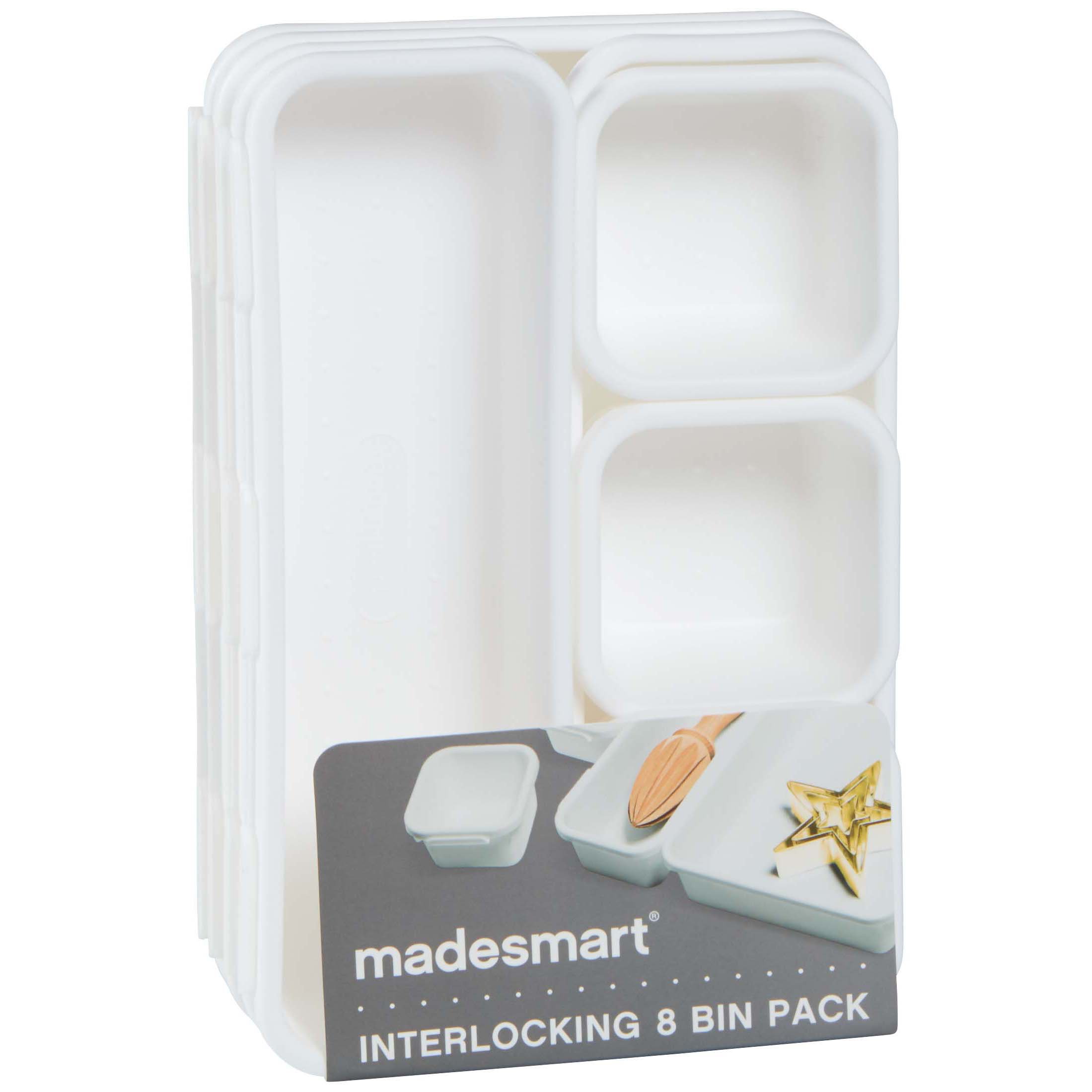 Madesmart Interlocking Bin Pack White - Shop Storage Bins at H-E-B