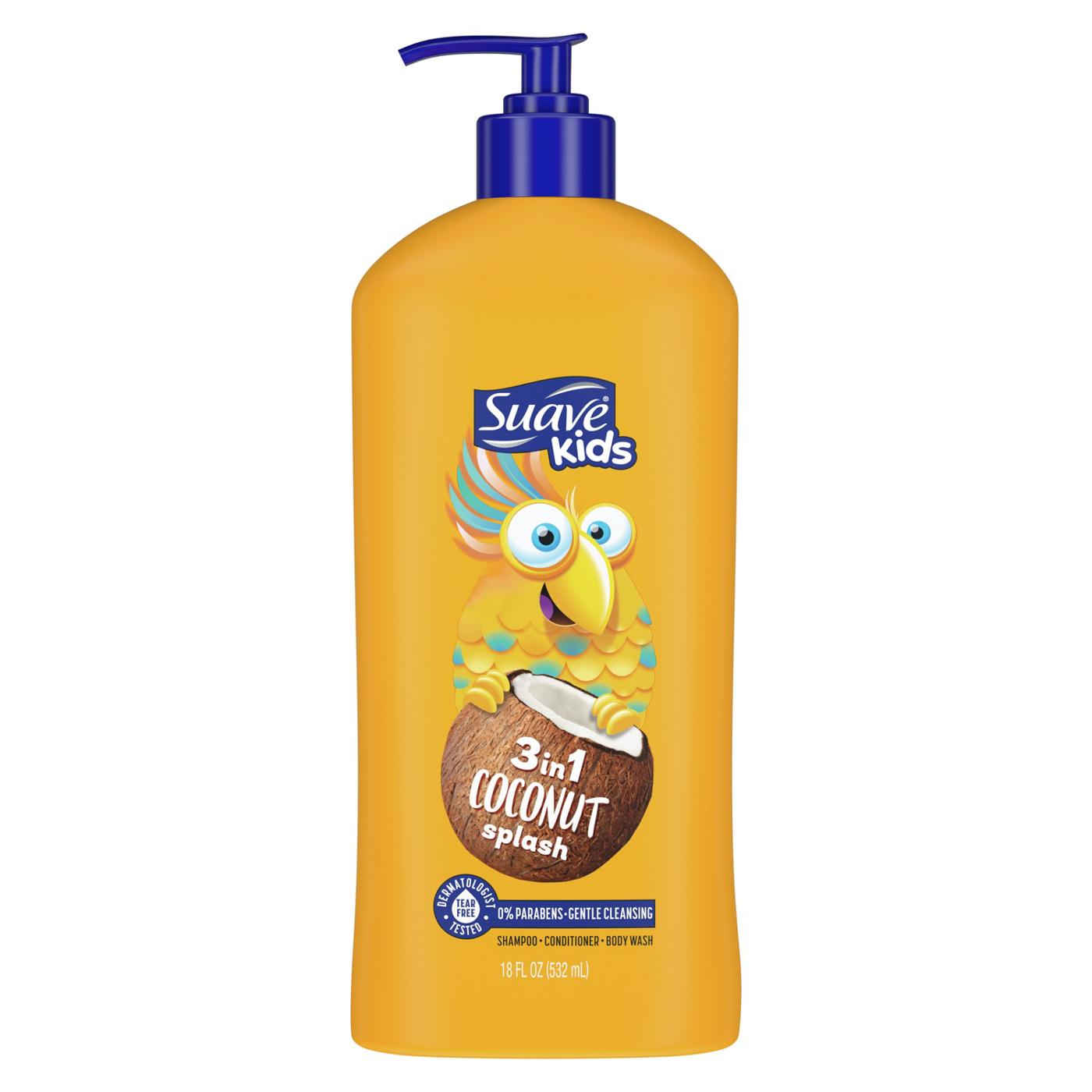 Suave Kids 3-in-1 Shampoo + Conditioner + Body Wash - Coconut Splash ...