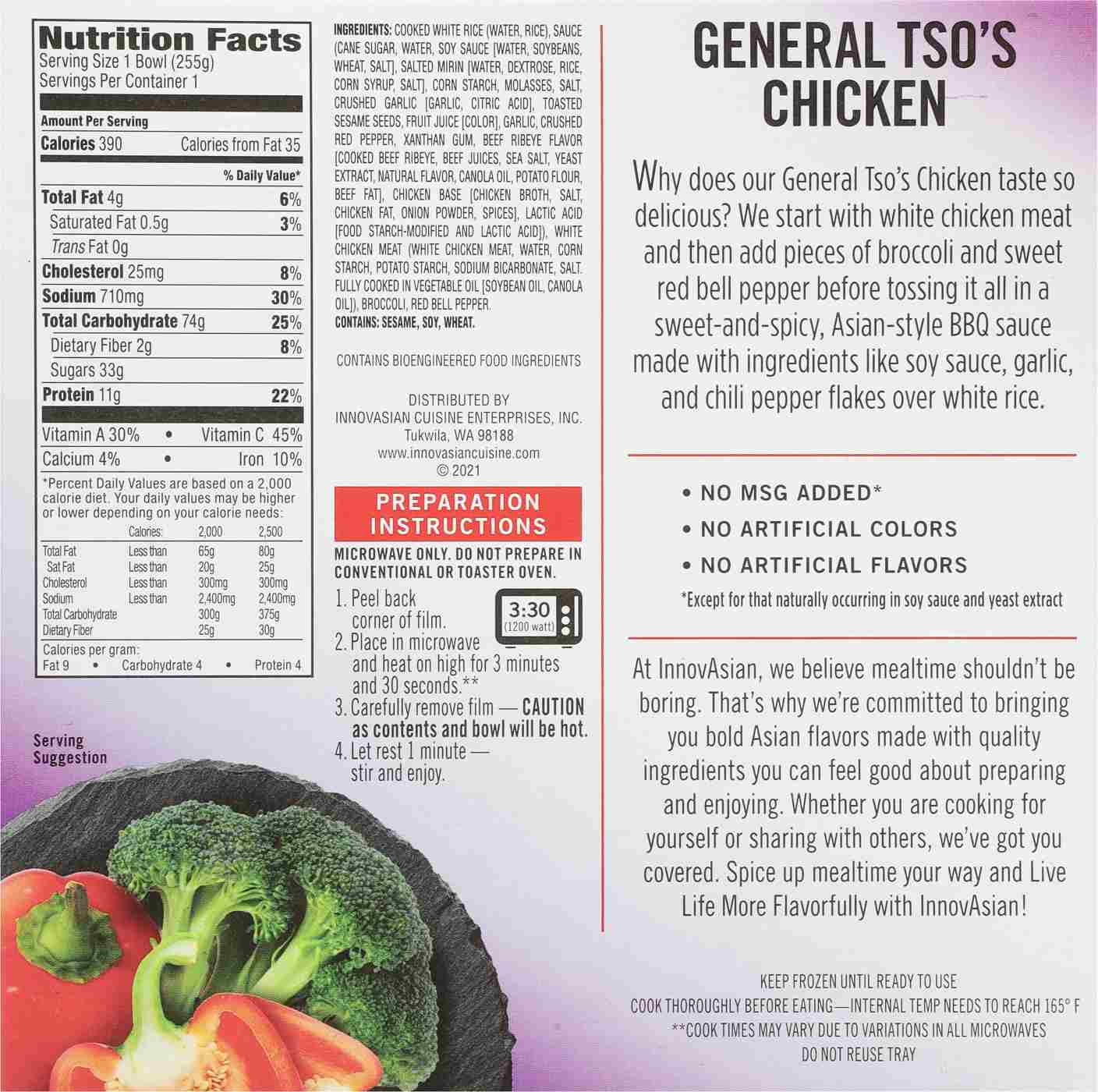 InnovAsian General Tso's Chicken Frozen Meal - Shop Entrees & sides at ...