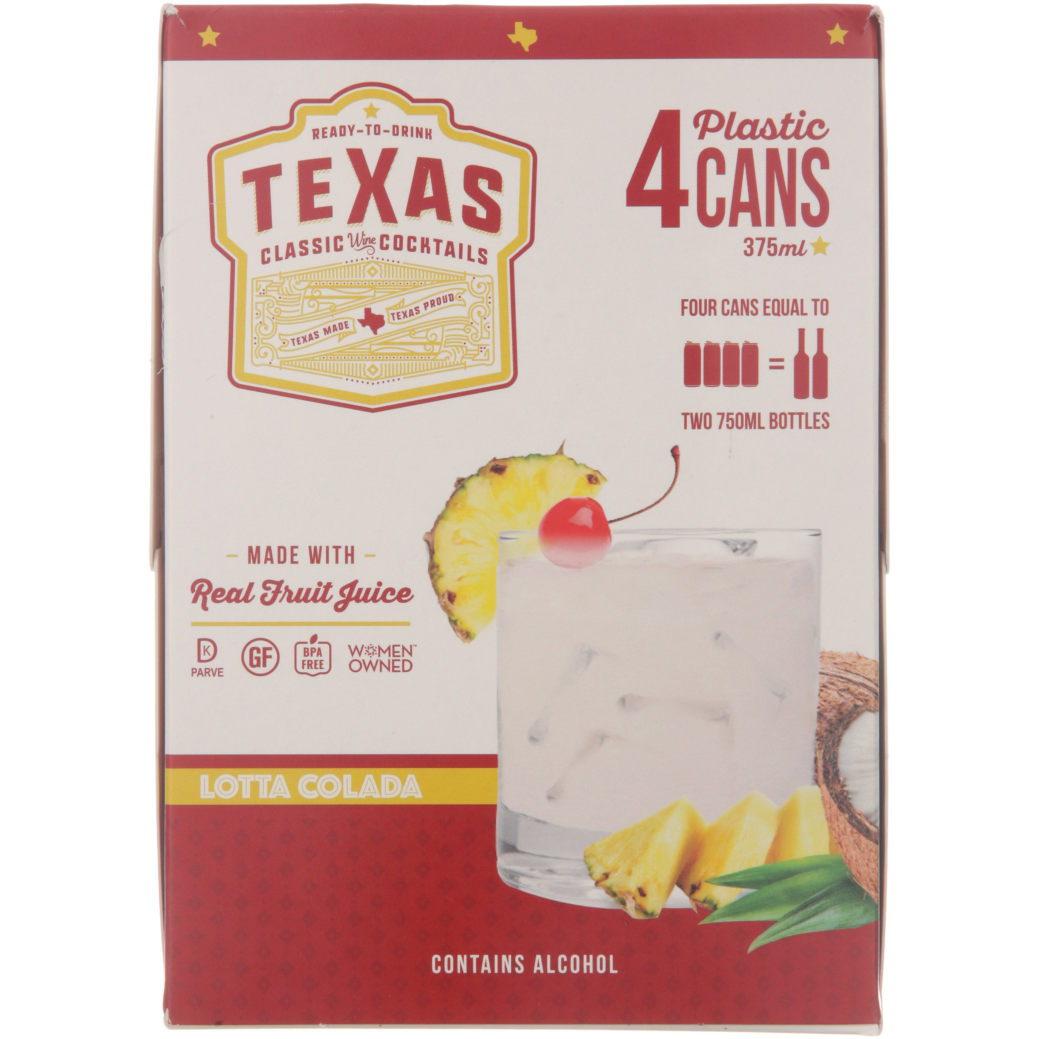 Texas Classic Wine Cocktails Lotta Colada 375 mL Cans - Shop Cocktail ...