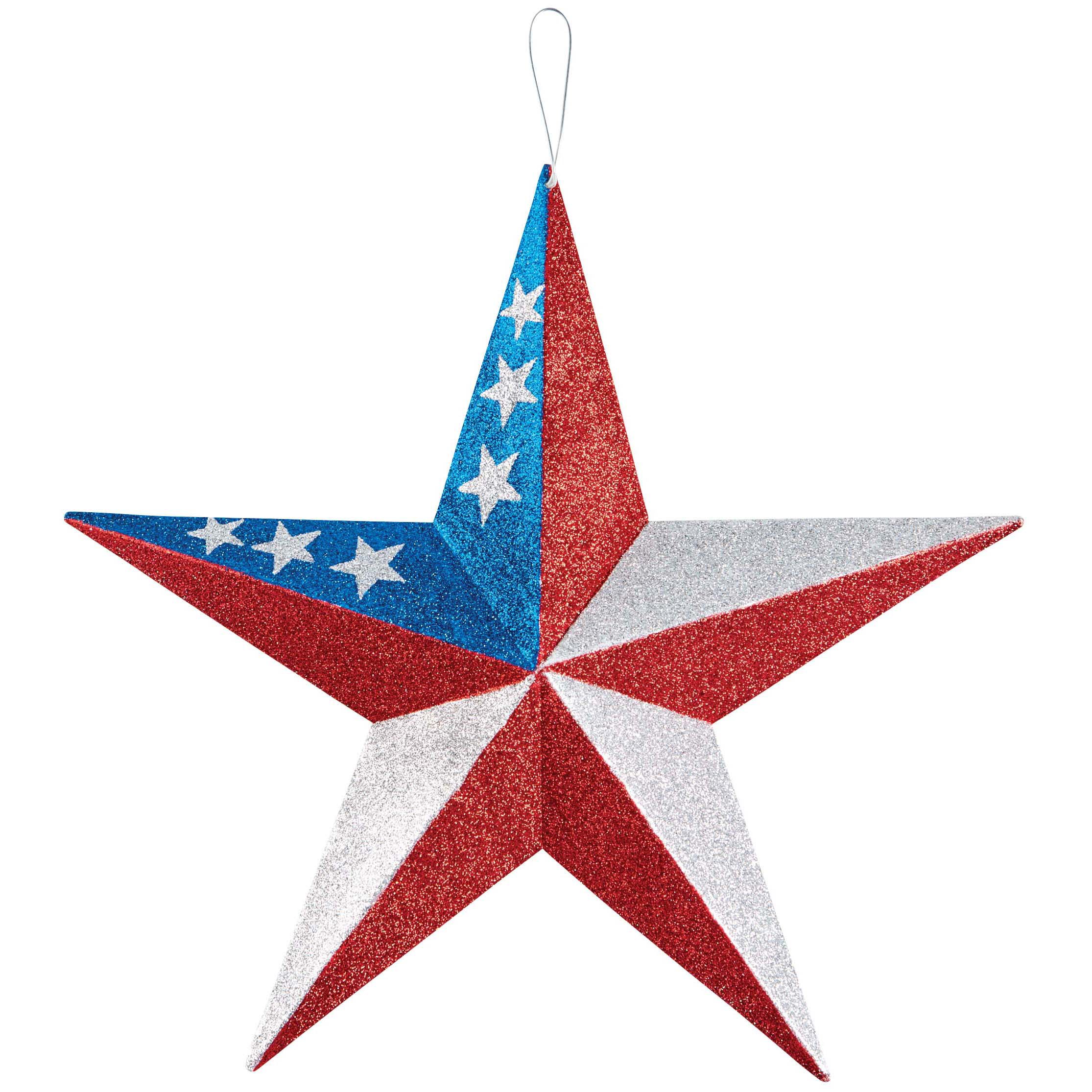 Destination Holiday Patriotic Flag Glitter Star - Shop Seasonal Decor ...