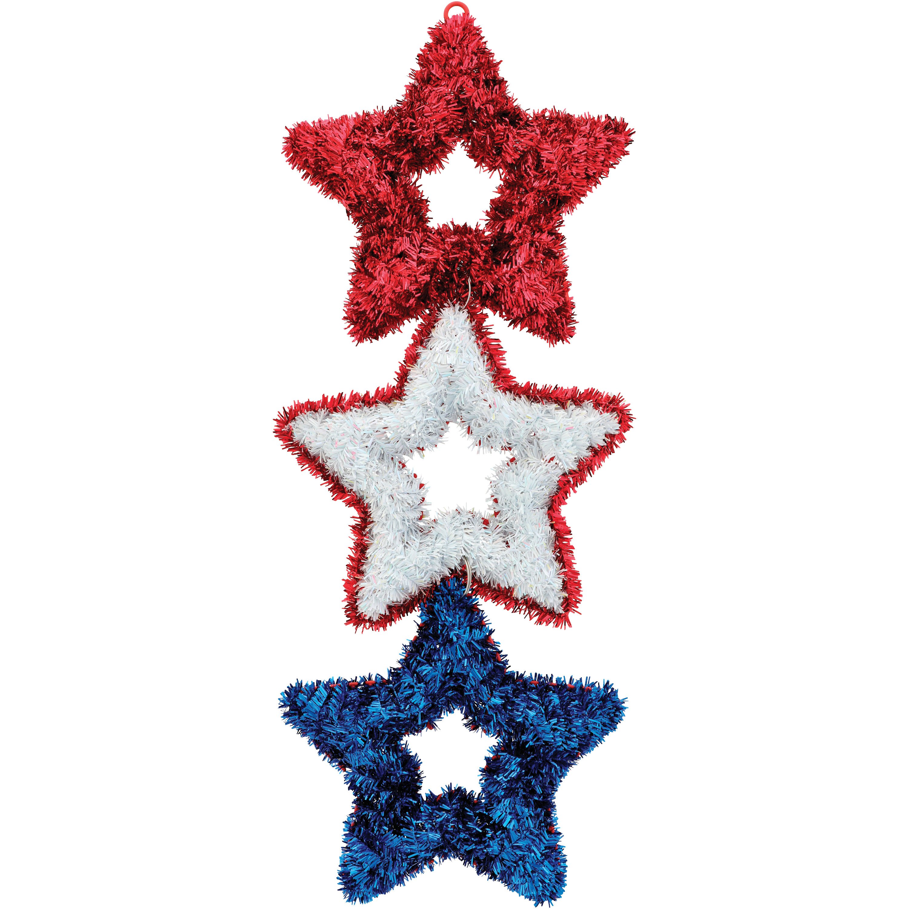 FC Young Patriotic Tinsel Stars Wall Decor - Shop Seasonal decor at H-E-B