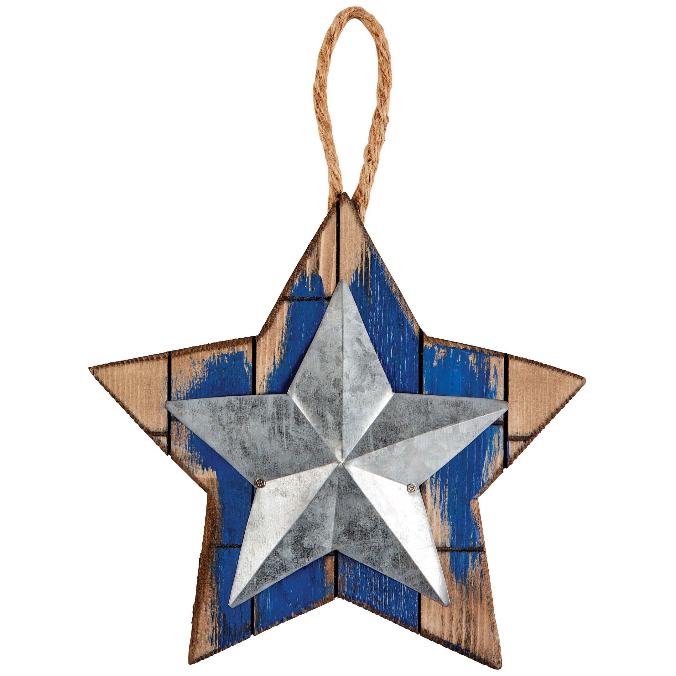 Haven & Key Wood & Galvanized Blue Star Decor - Shop Seasonal decor at ...