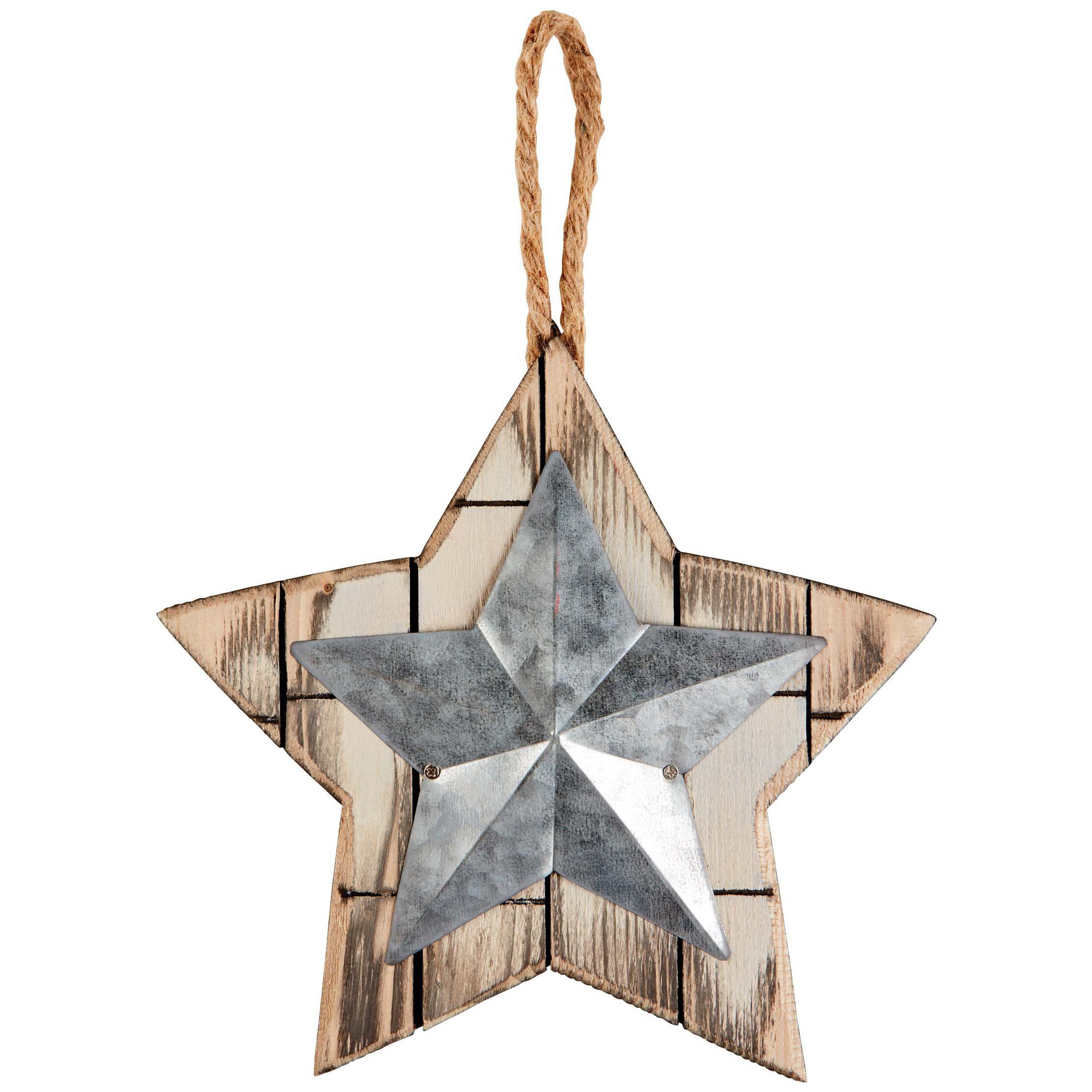 Haven & Key Wood & Galvanized White Star Decor - Shop Seasonal decor at ...