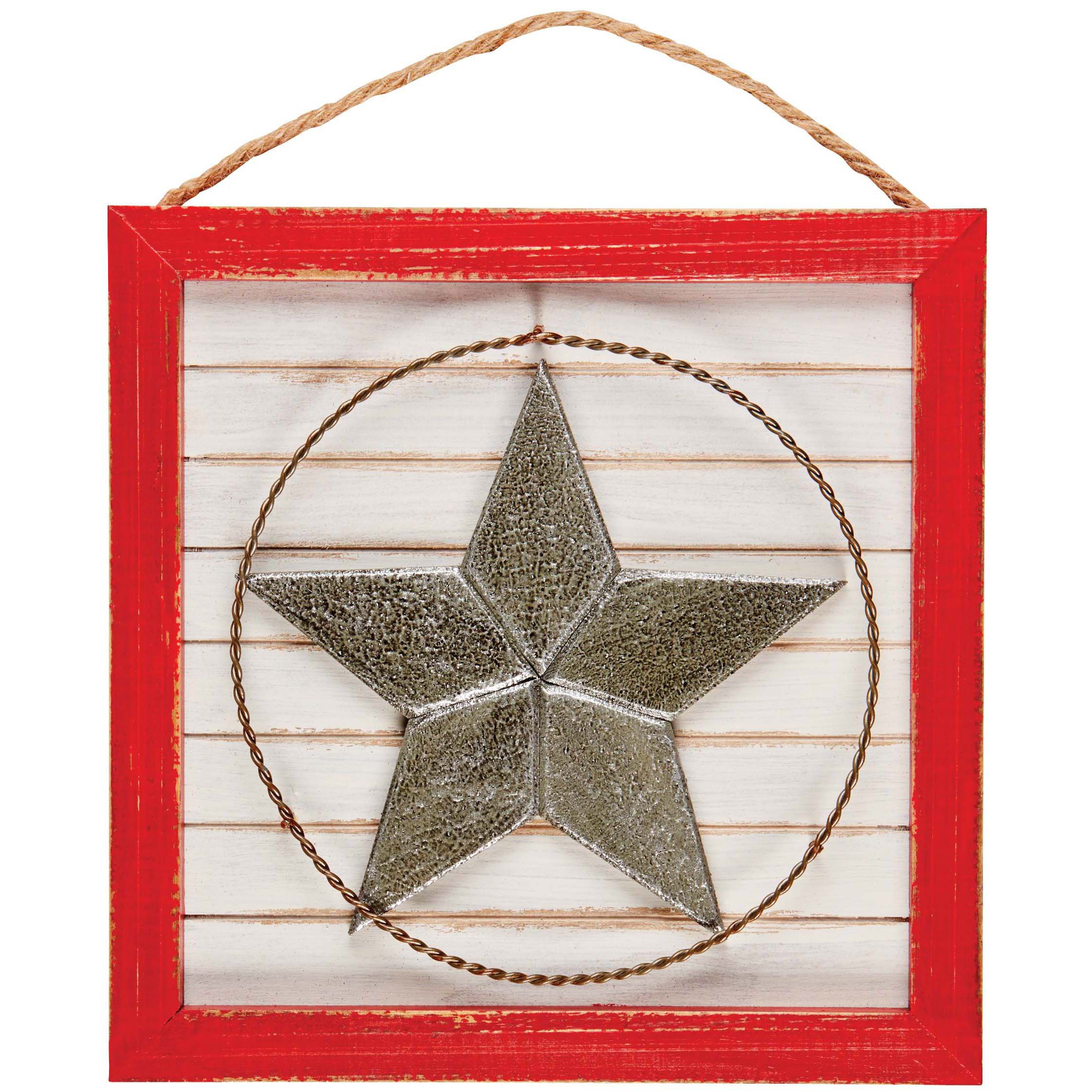 Haven & Key Star With Red Frame Wall Decor - Shop Seasonal decor at H-E-B