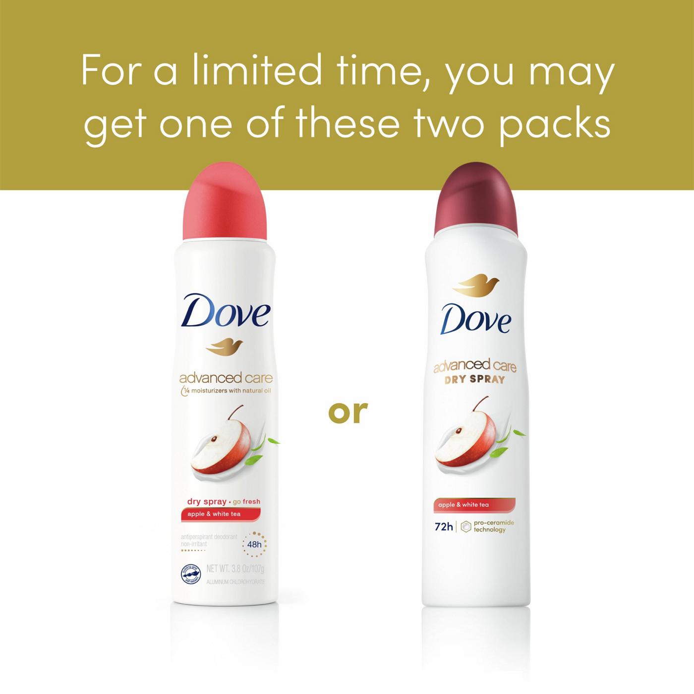 Dove Advanced Care Antiperspirant Deodorant Spray Apple & White Tea ...