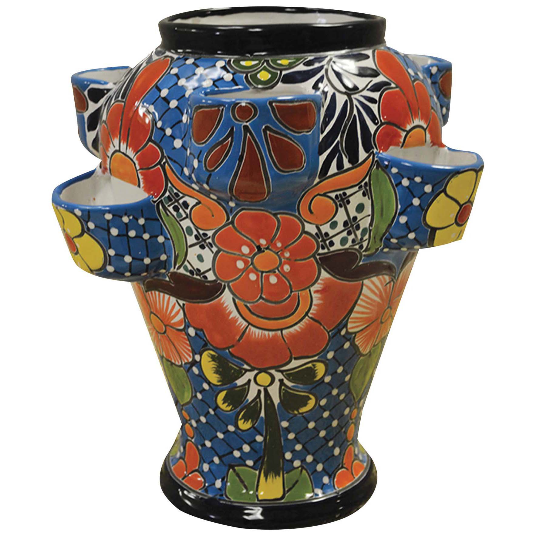 Blue Orange Pottery Strawberry Talavera Alto - Shop Pots & planters at ...