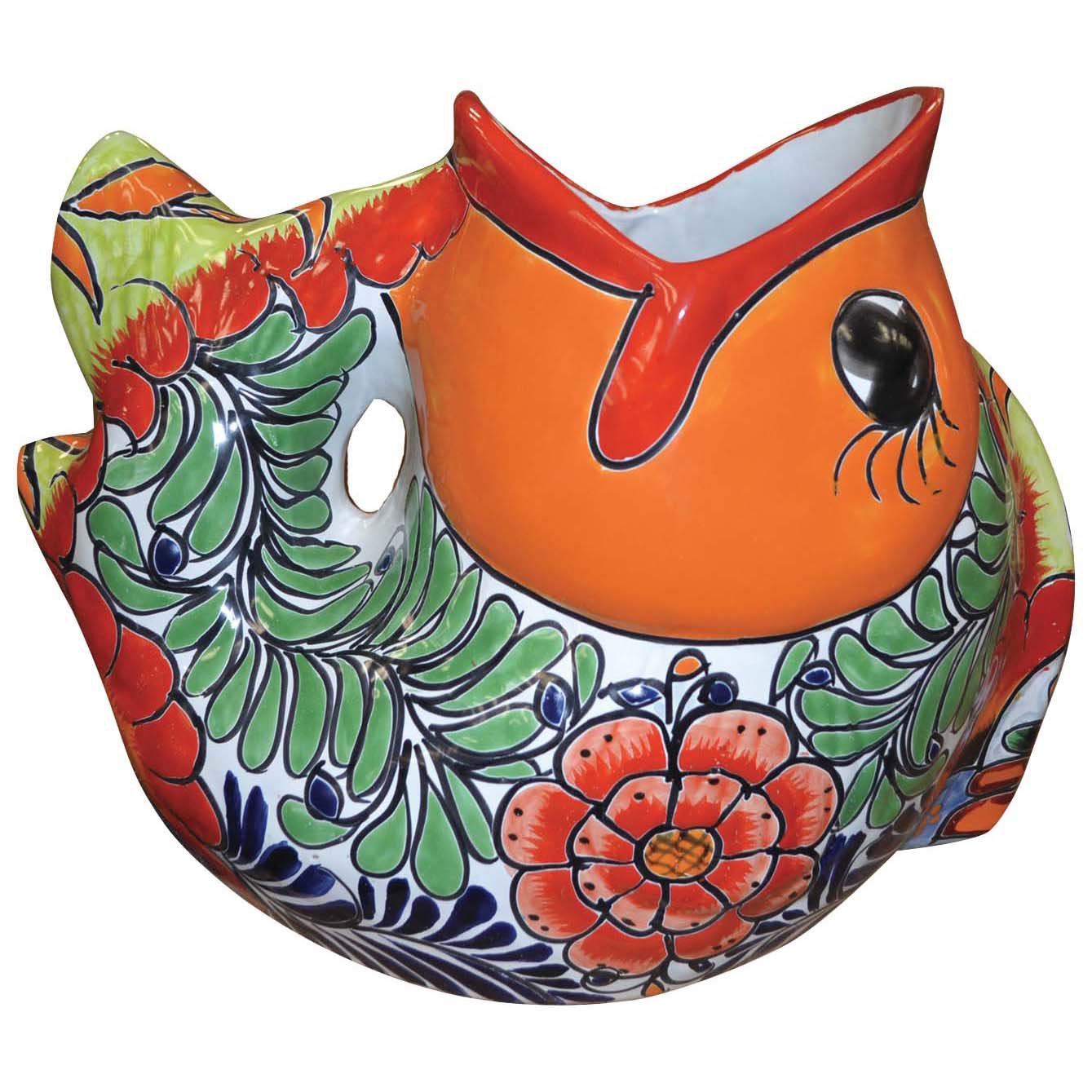 Blue Orange Pottery Fish Talavera Planter - Shop Pots & planters at H-E-B