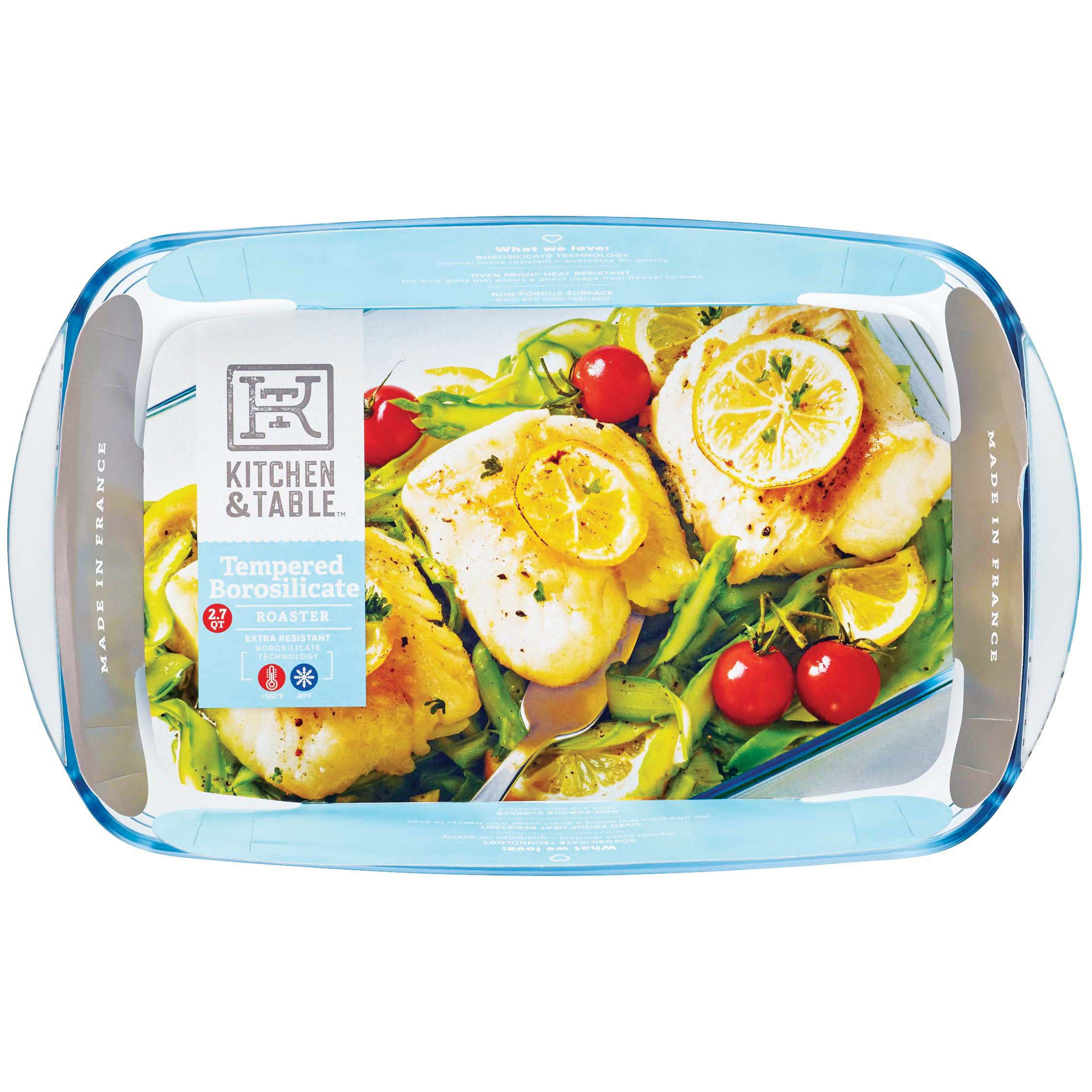 Kitchen & Table by H-E-B Tempered Borosilicate Roaster - Shop Pans ...