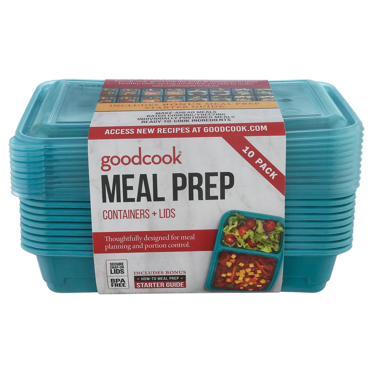 GoodCook 2 Compartment Rectangle Meal Prep Containers - Shop Food ...