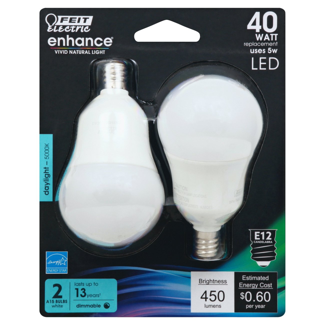 Feit Electric Enhance A15 40-Watt LED Light Bulbs - Daylight - Shop ...