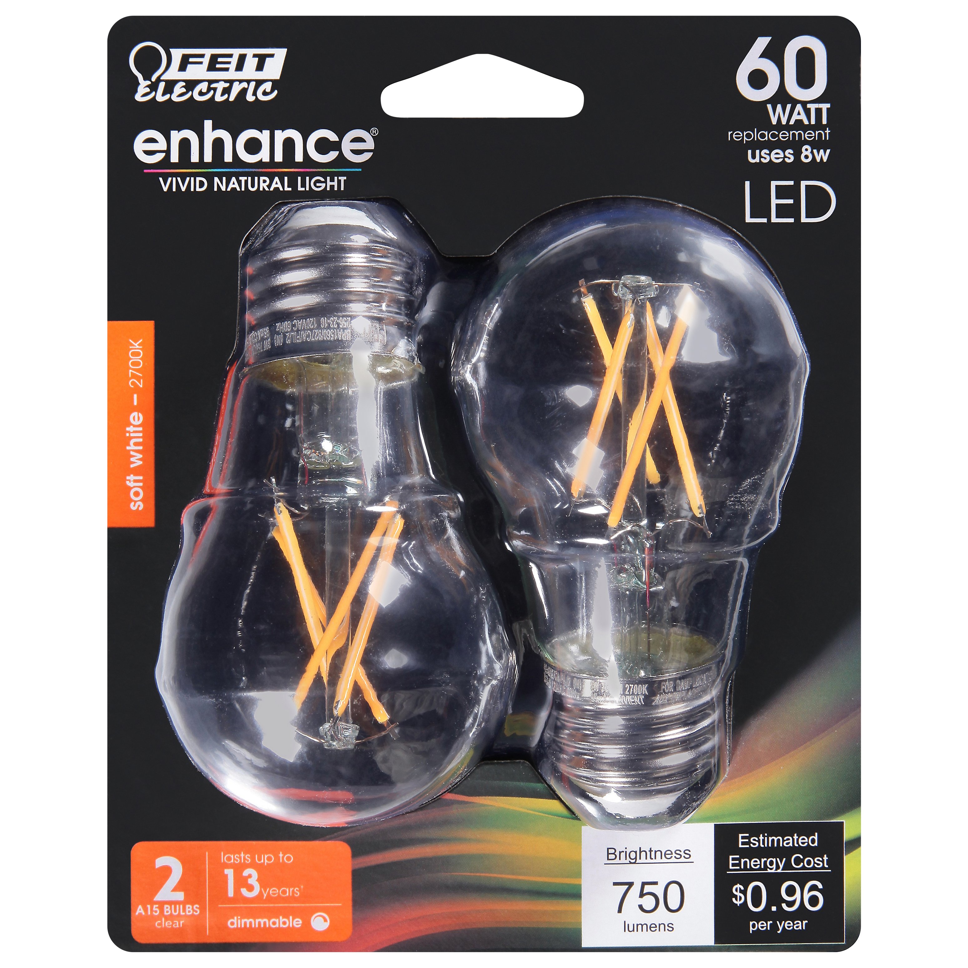 Feit Electric Enhance A15 60-Watt LED Light Bulbs - Soft White - Shop ... Feit Electric Enhance A15 60-Watt LED Light Bulbs - Soft White - Shop ...