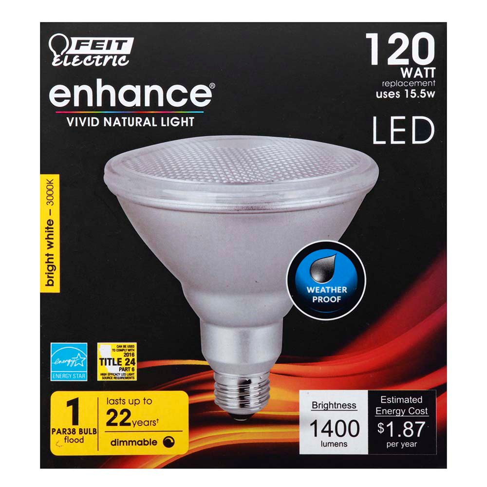 Feit Electric Enhance PAR38 120-Watt Bright White LED Flood Light Bulb ... Feit Electric Enhance PAR38 120-Watt Bright White LED Flood Light Bulb ...