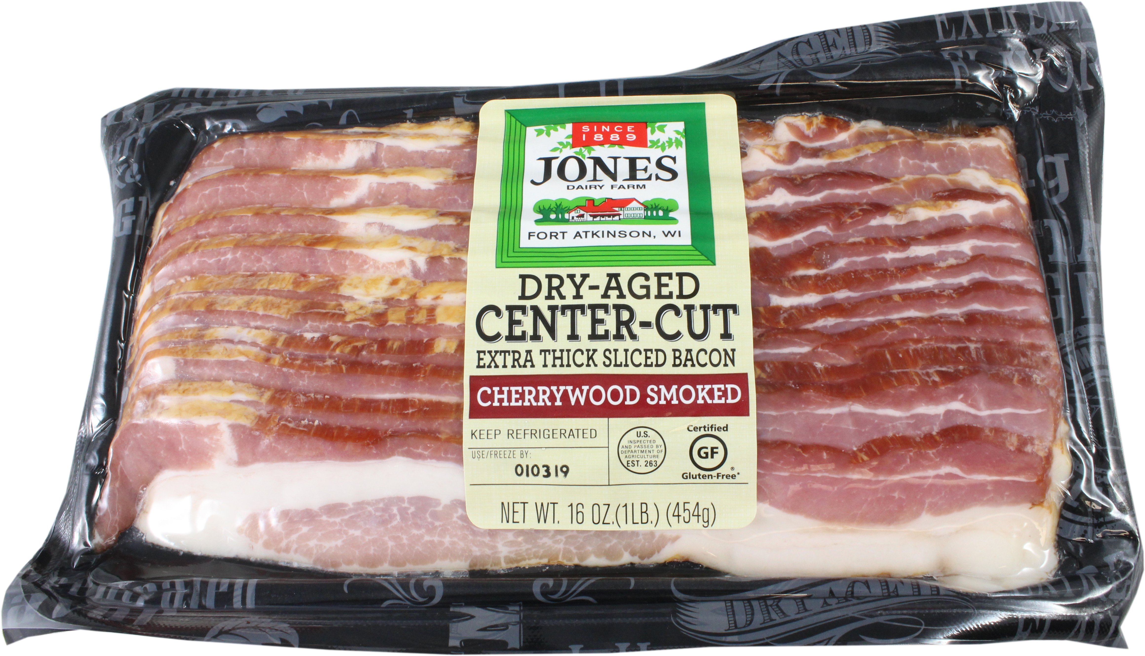 Jones Dairy Farm Dry Age Center Cut Extra Thick Cherrywood Bacon, 16 oz ...