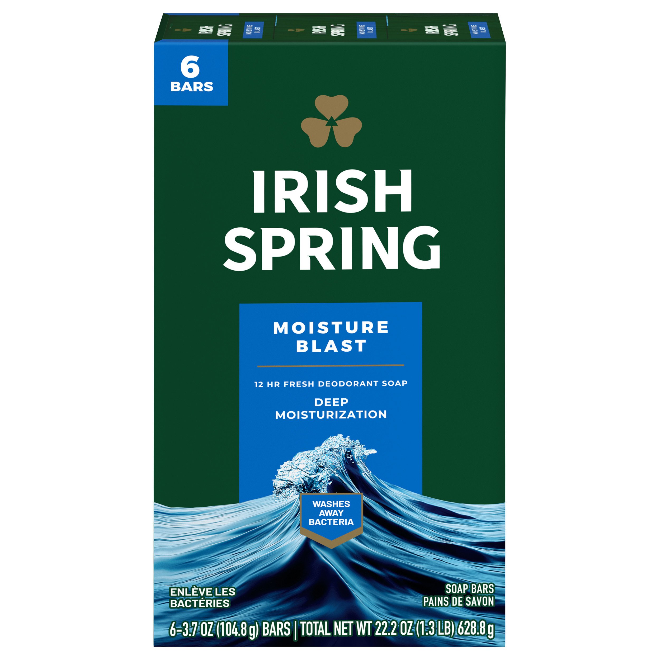 Irish Spring Moisture Blast Deodorant Bar Soap for Men - Shop Hand ...