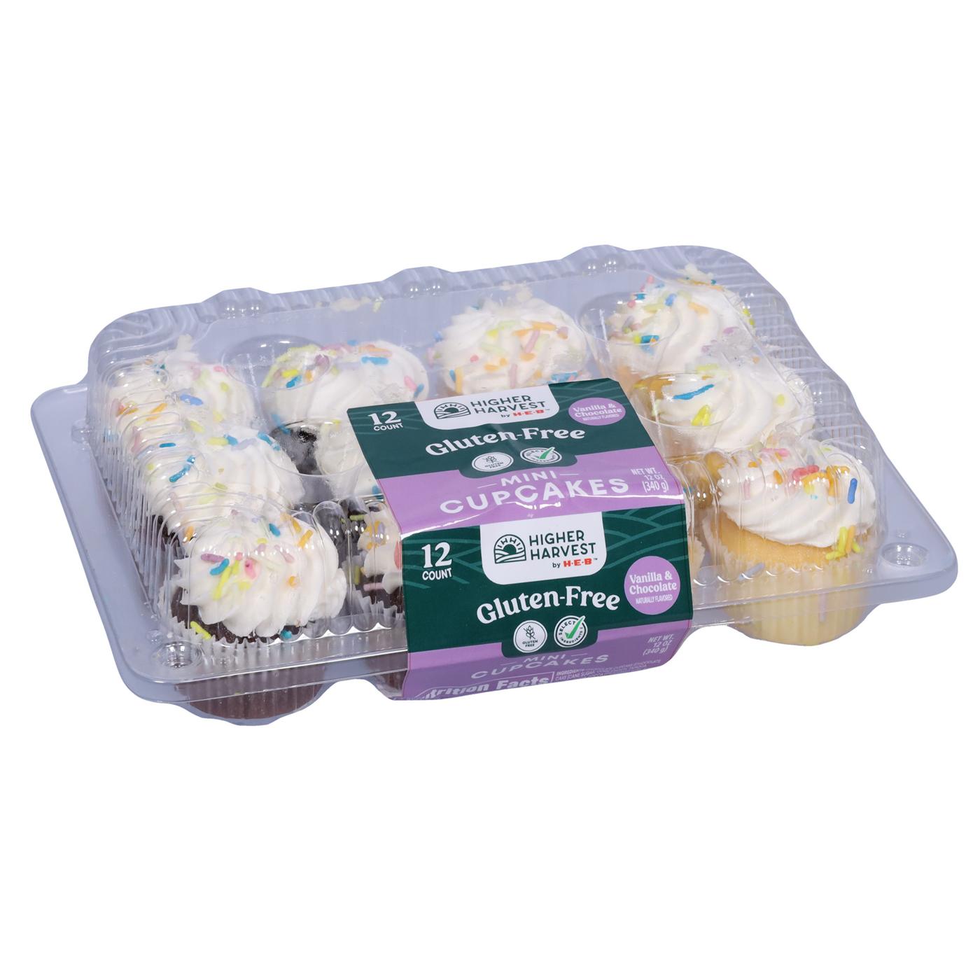 Higher Harvest by H-E-B Gluten-Free Mini Cupcakes - Chocolate & Vanilla ...