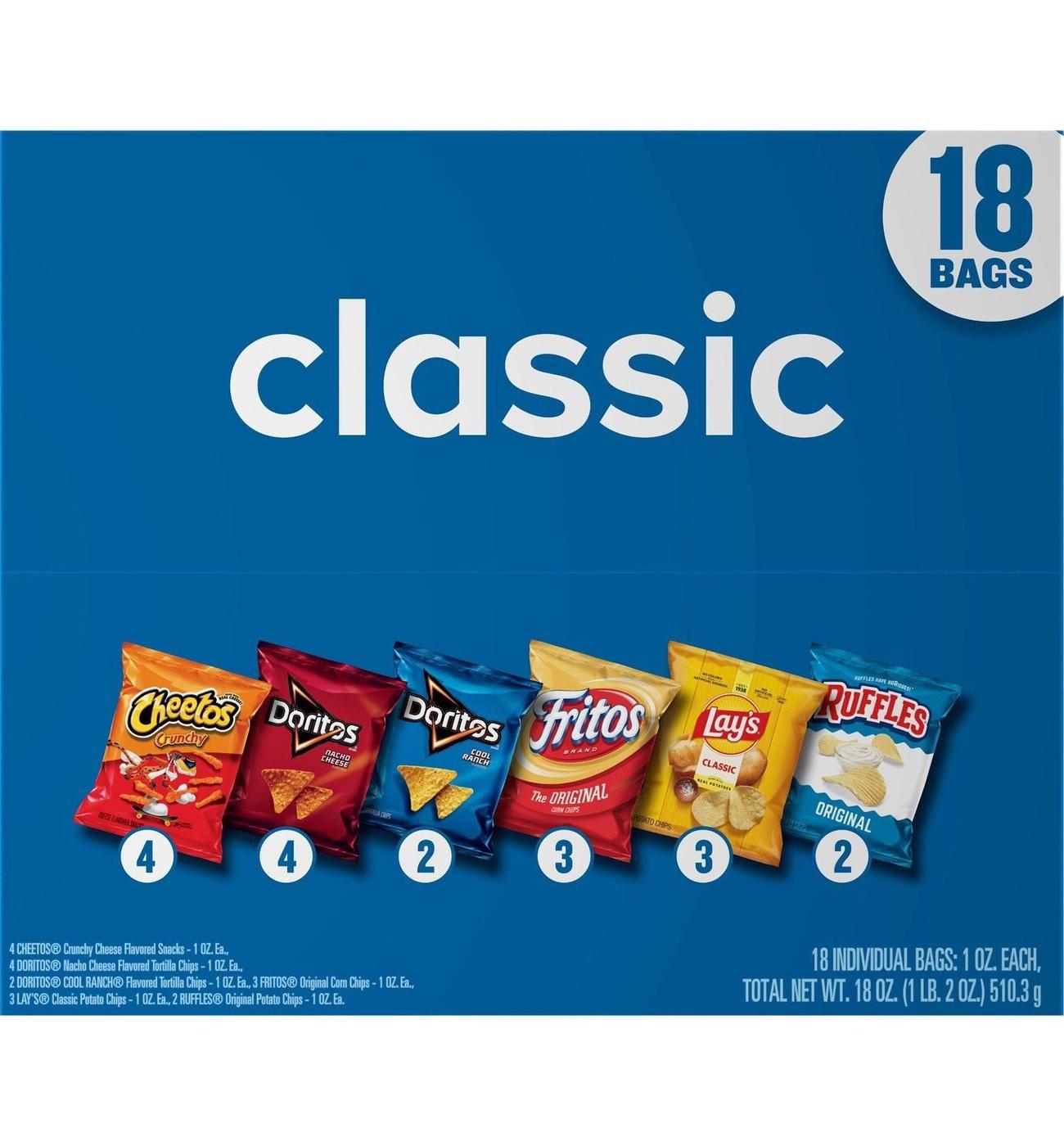 Frito Lay Classic Mix Chips Multipack 1 oz Bags - Shop Chips at H-E-B