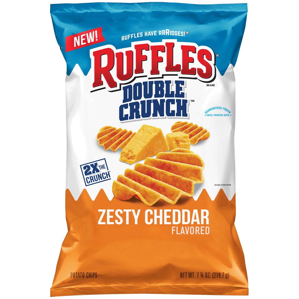 Ruffles Double Crunch Zesty Cheddar Flavored Potato Chips - Shop Snacks ...