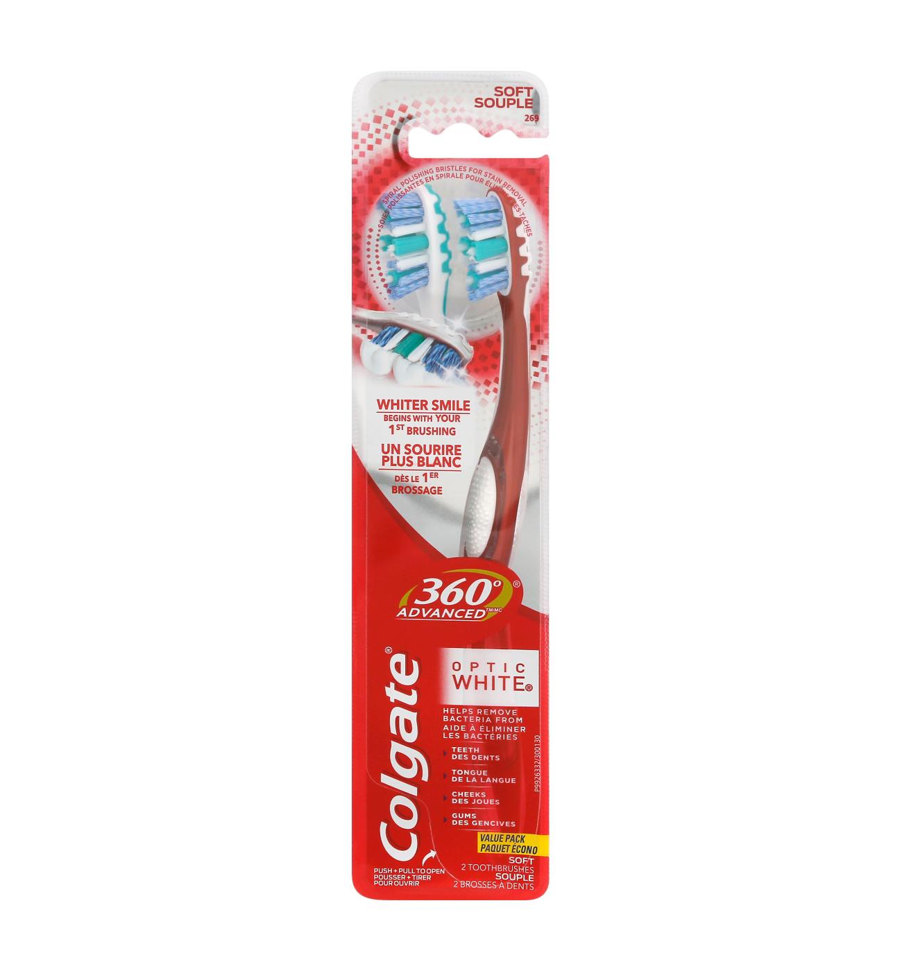 Colgate 360 Advanced Optic White Toothbrush - Shop Toothbrushes at H-E-B