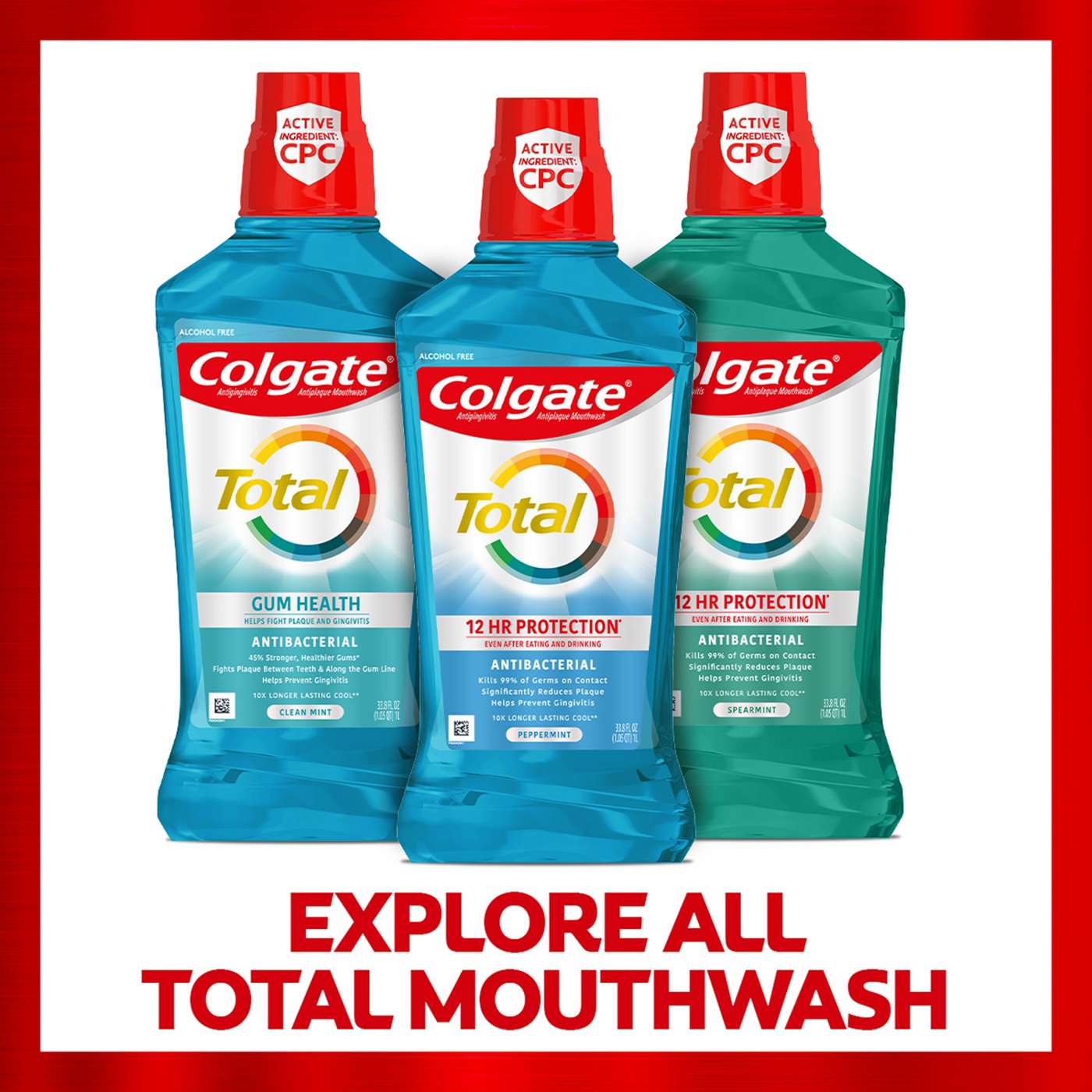 Colgate Total Gum Health Antibacterial Mouthwash - Clean Mint - Shop ...