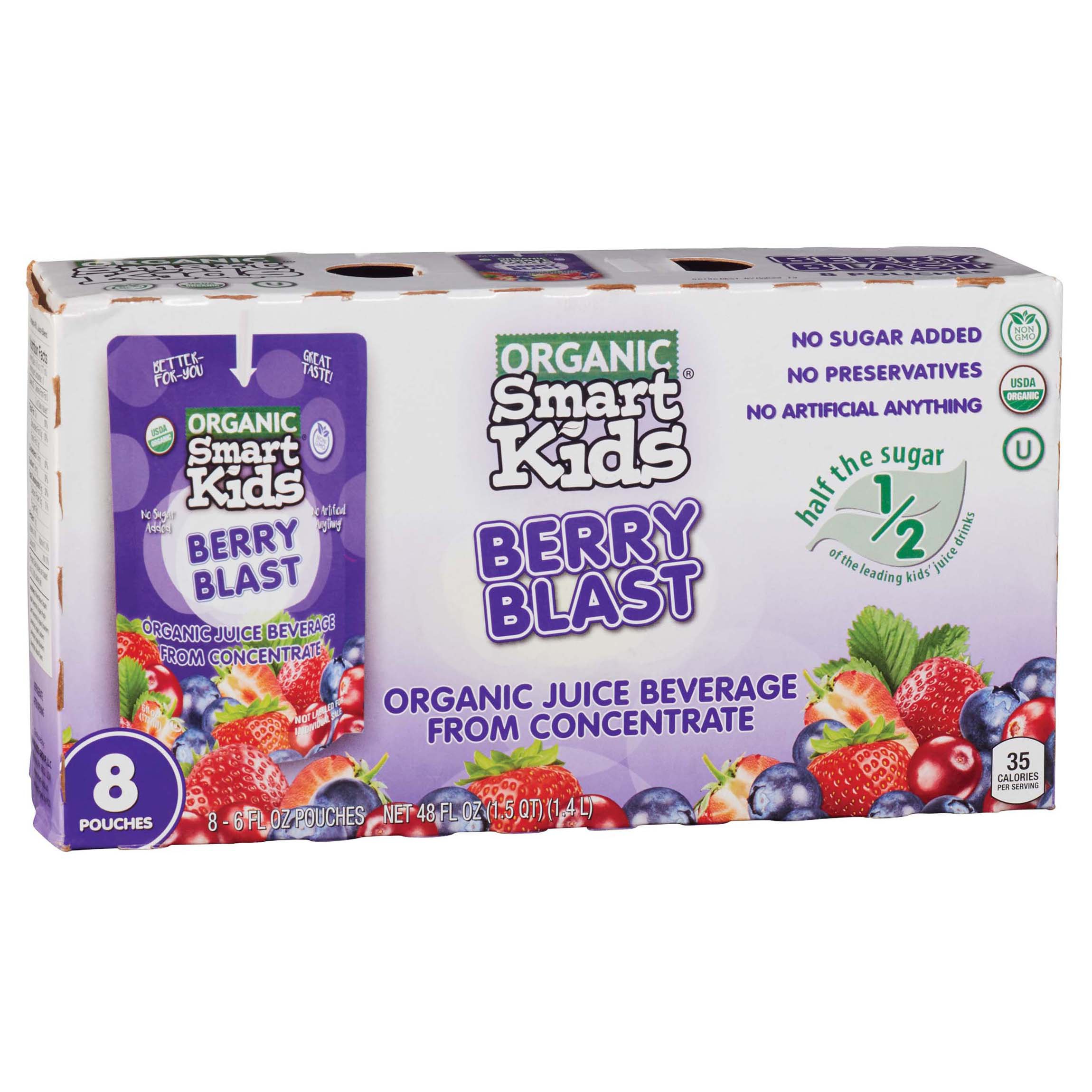 Smart Kids Organic Berry Blast Juice Beverage 6 oz Pouches - Shop Juice ...