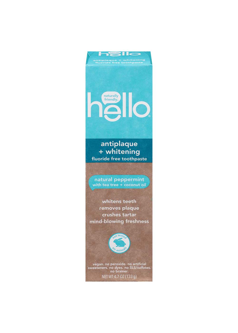 hello Antiplaque + Whitening Fluoride Free Toothpaste - Natural ...
