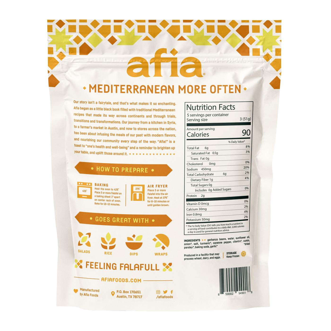 Afia Frozen Falafel - Spicy Turmeric - Shop Entrees & sides at H-E-B