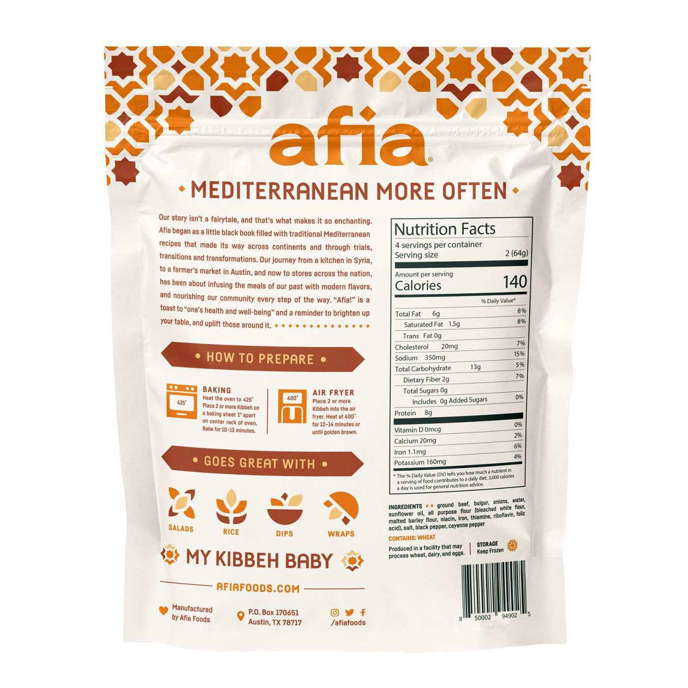 Afia Frozen Halal Kibbeh Beef Croquettes - Shop Entrees & sides at H-E-B