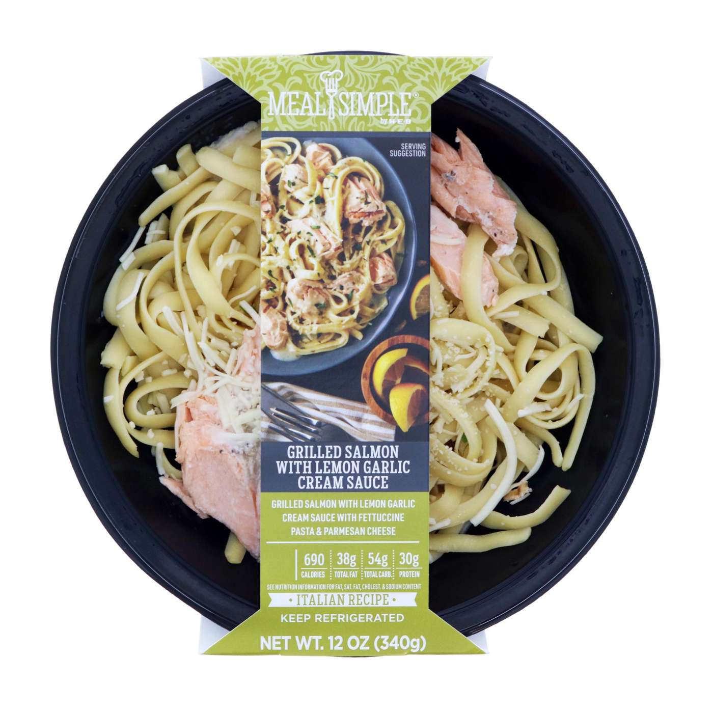 Meal Simple by H-E-B Grilled Salmon & Lemon Garlic Pasta Bowl - Shop ...