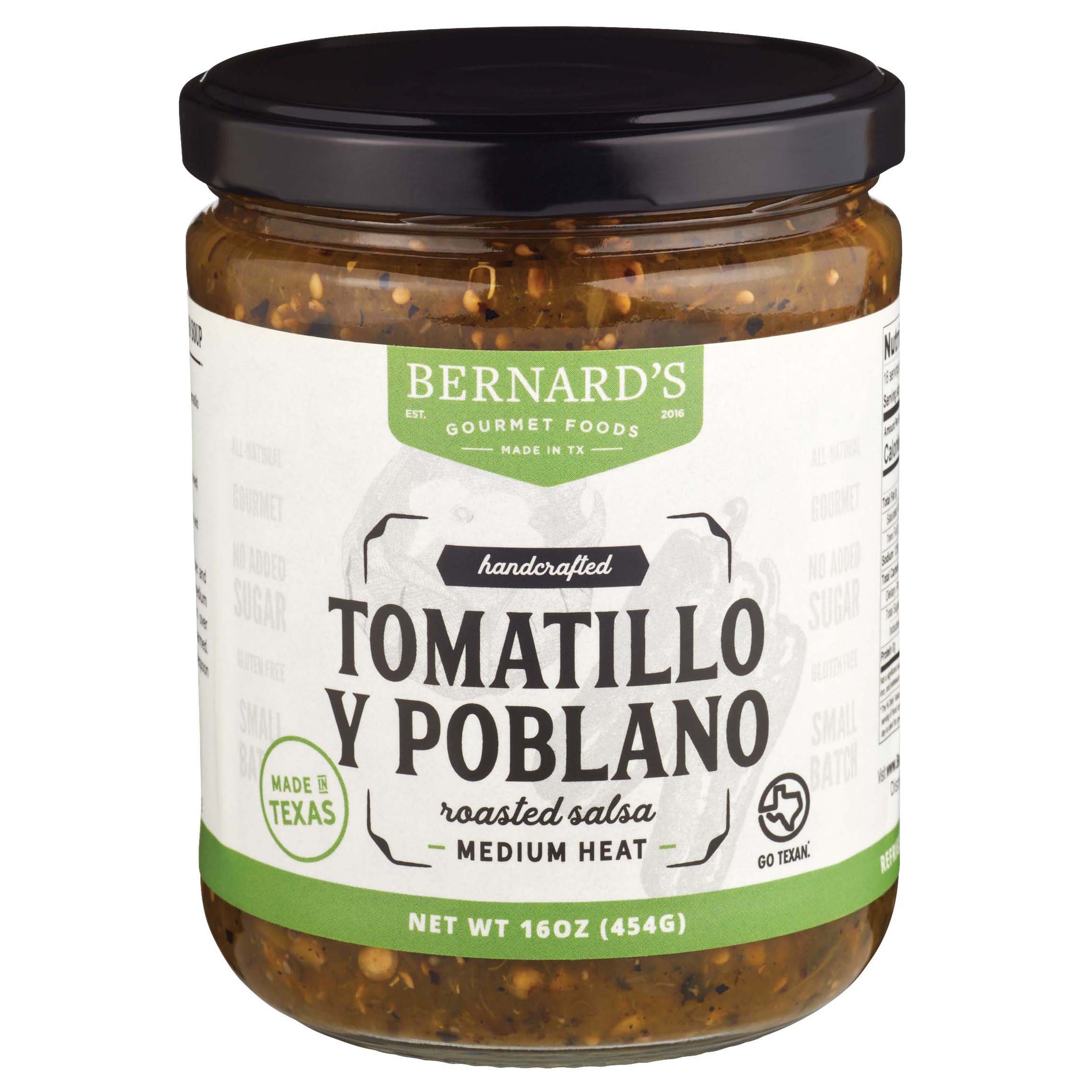 Bernard's Gourmet Foods Tomatillo Y Poblano Roasted Salsa - Shop Salsa ...