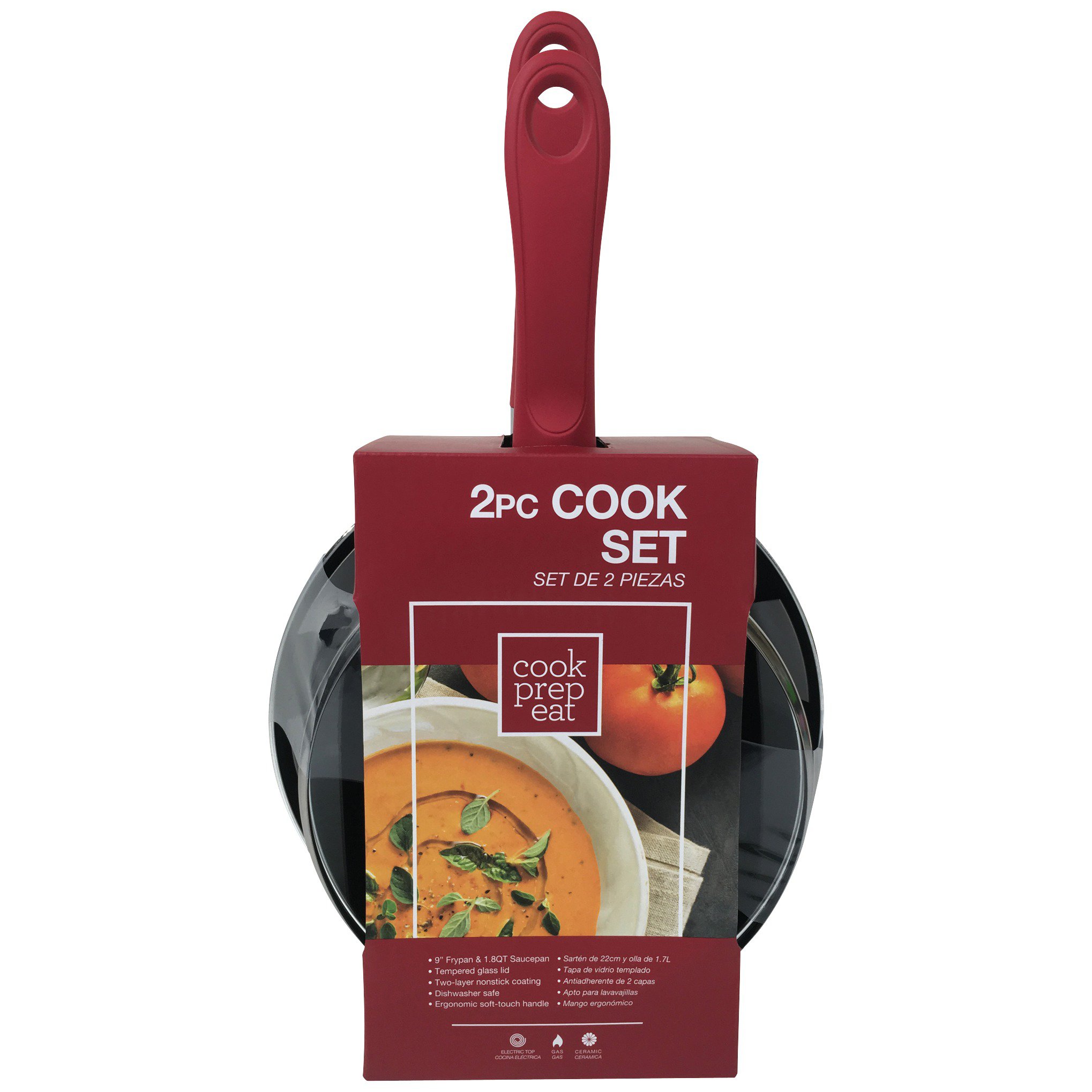 Cook Prep Eat Sauce And Frying Pan Set Red - Shop Cookware at H-E-B