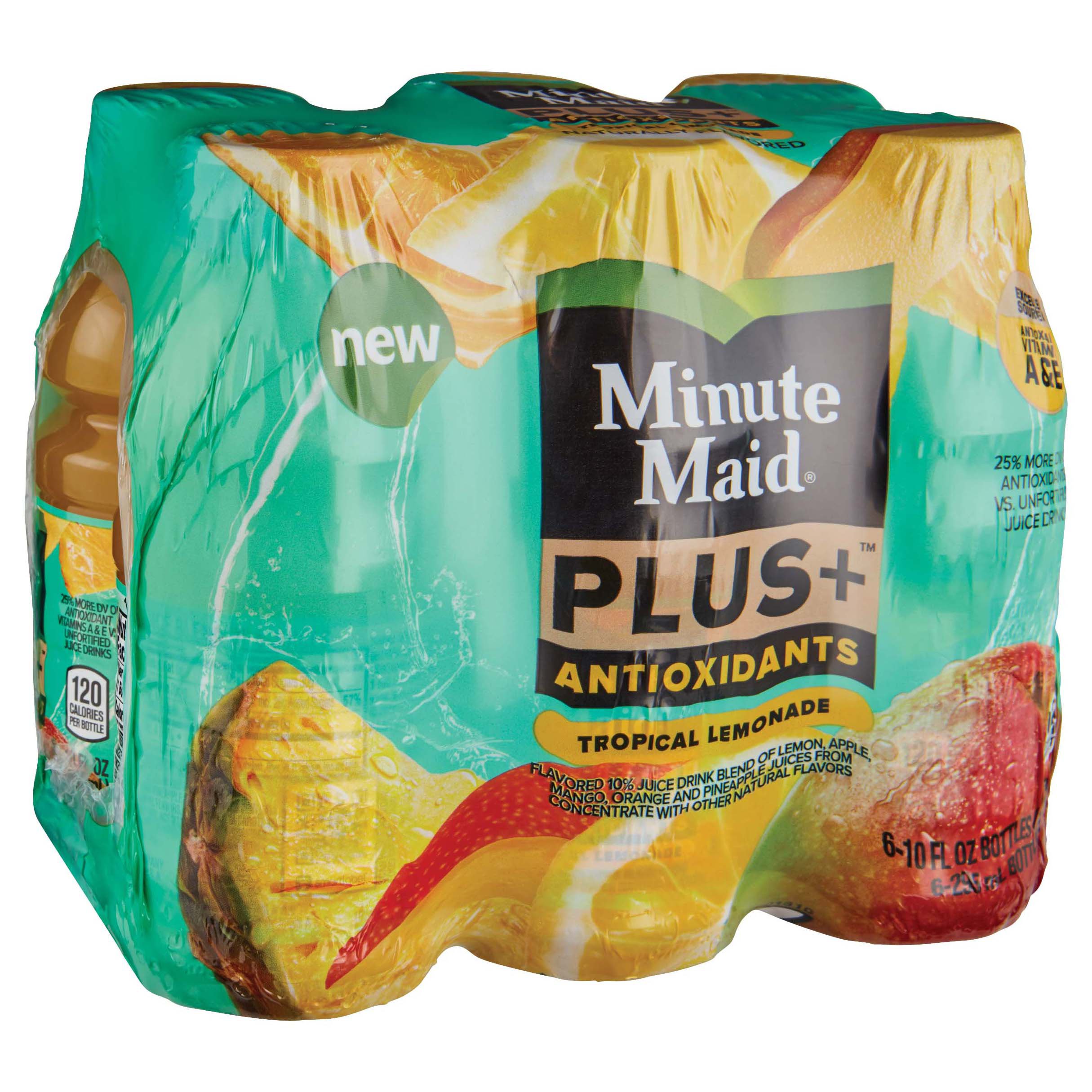 Minute Maid Plus Antioxidant Tropical Lemonade Juice Drink Blend 10 oz ...