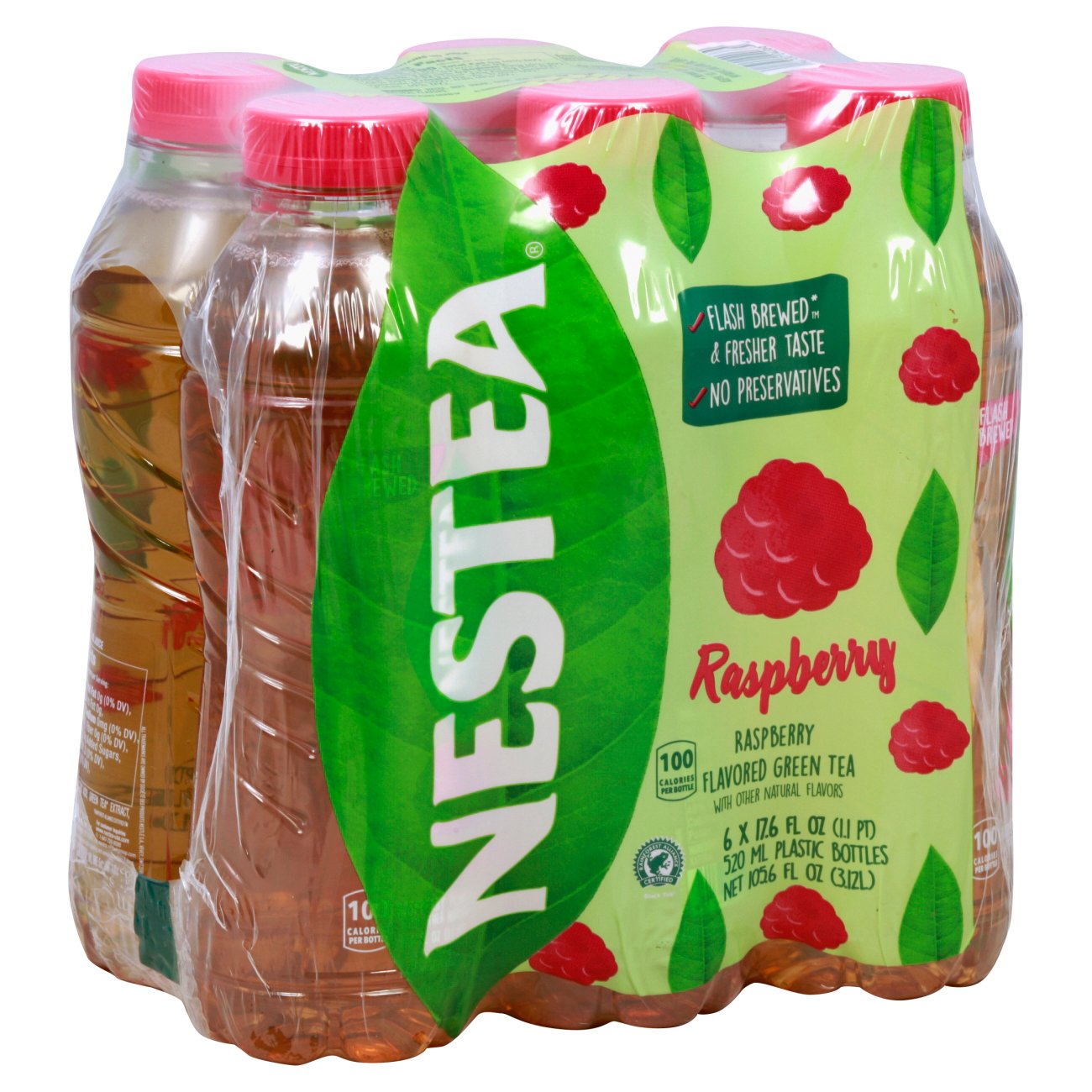 Nestea Flash Brewed Raspberry Green Tea 17.6 oz Bottles - Shop Tea at H-E-B