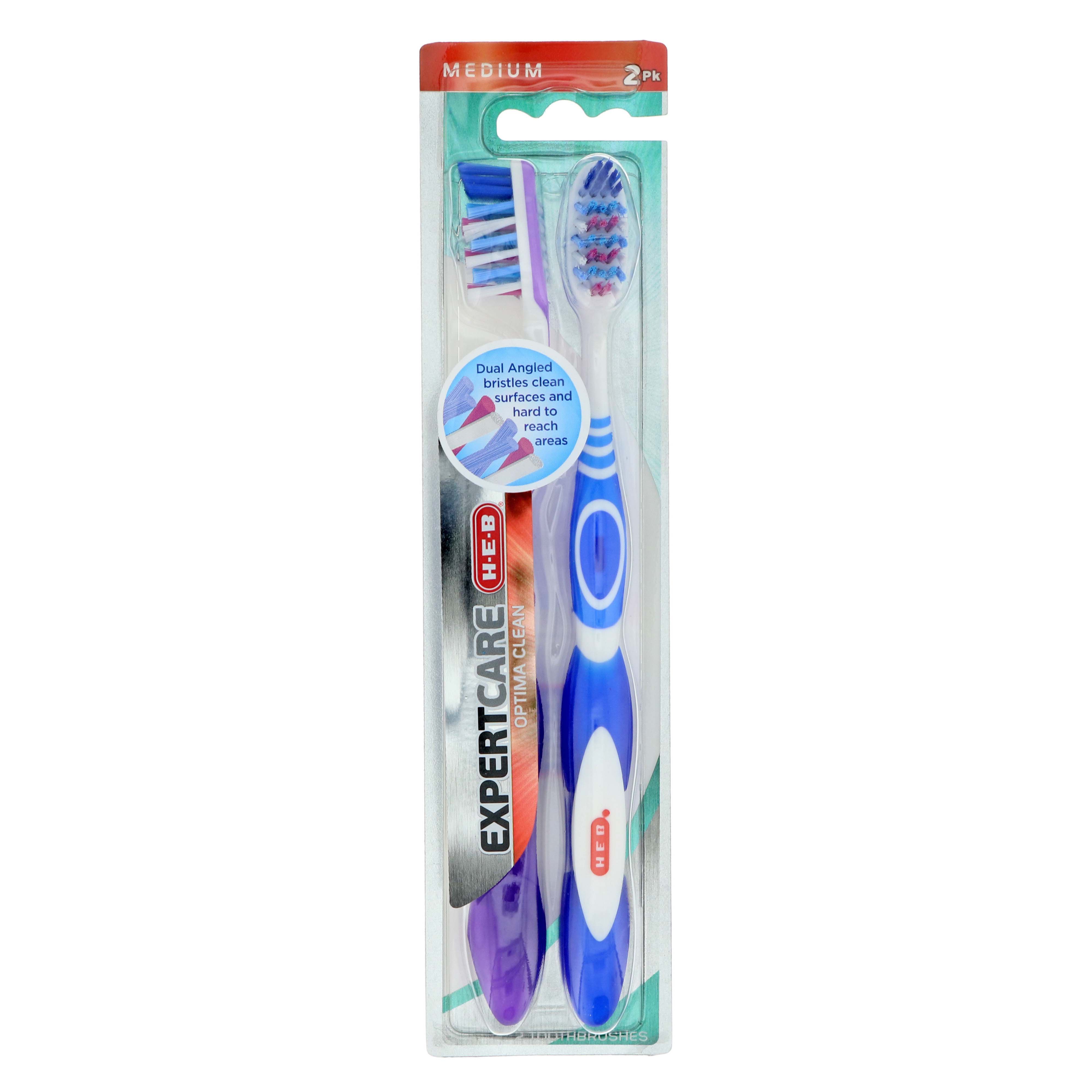 H-E-B Expert Care Optima Clean Toothbrush Medium - Shop Toothbrushes at ...