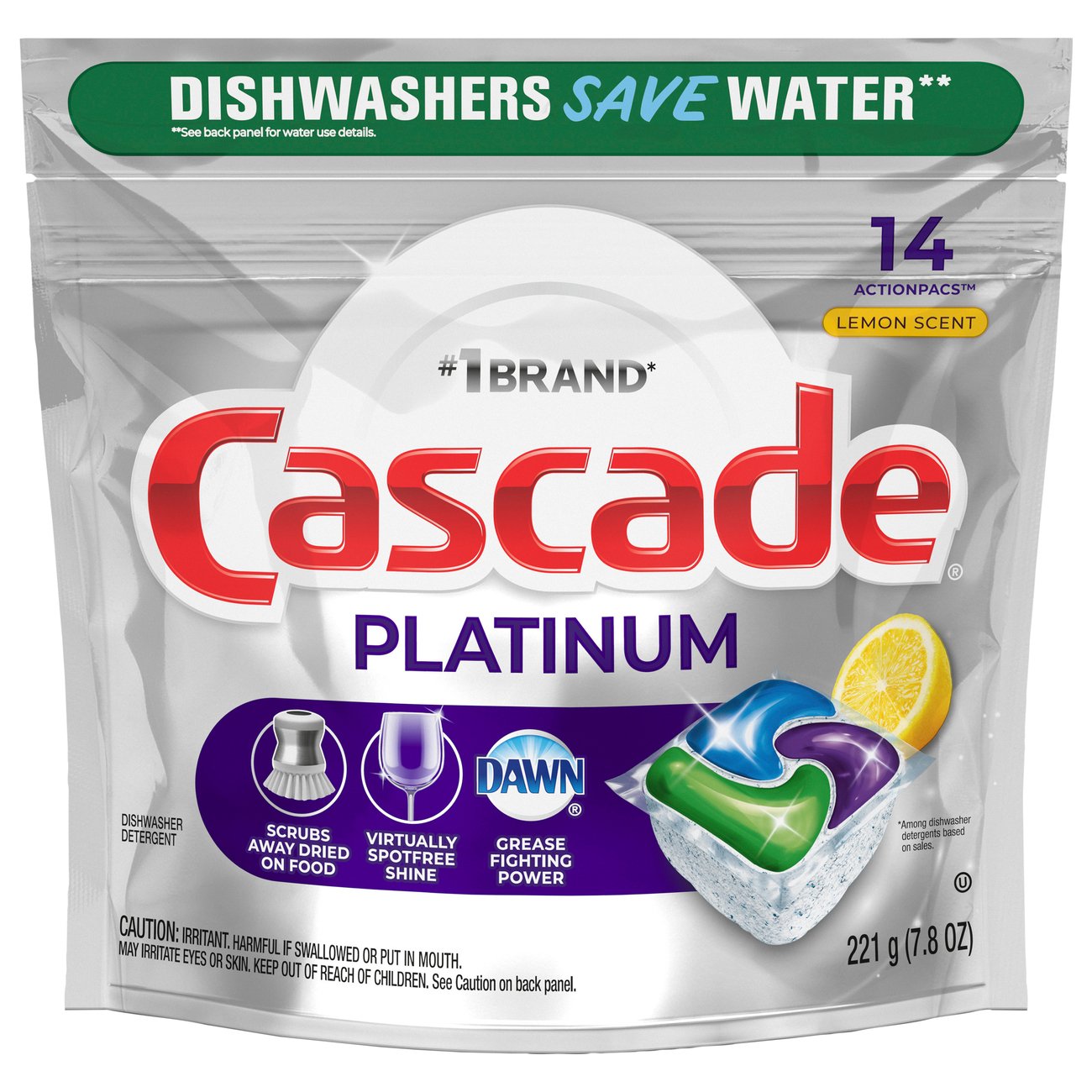 Cascade Platinum Lemon Scent Dishwasher Detergent ActionPacs - Shop ...