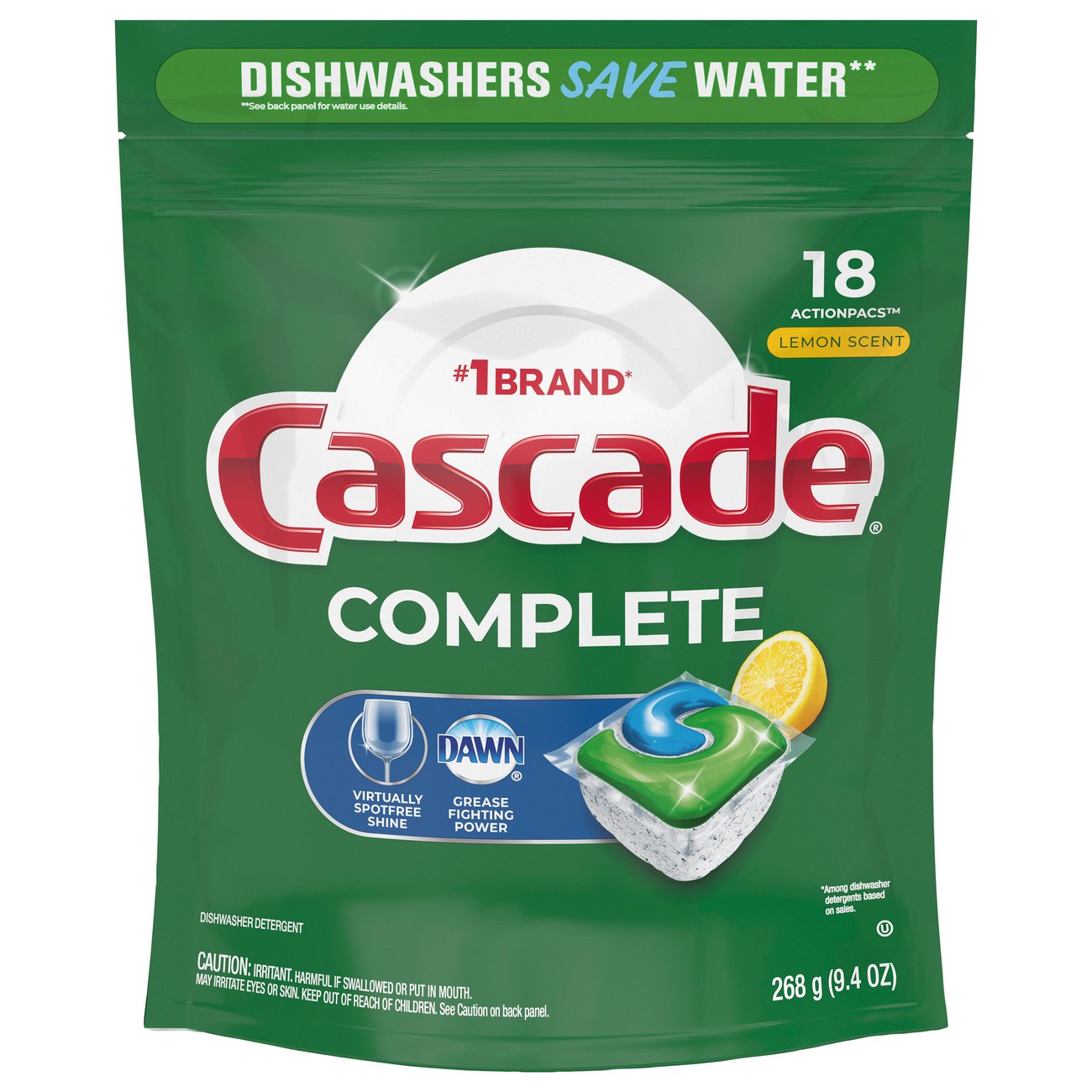 Cascade Complete Lemon Scent Dishwasher Detergent ActionPacs - Shop ...