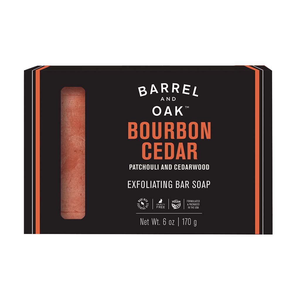 Barrel and Oak Bar Soap with Exfoliating Scrub Bourbon Cedar - Shop ...