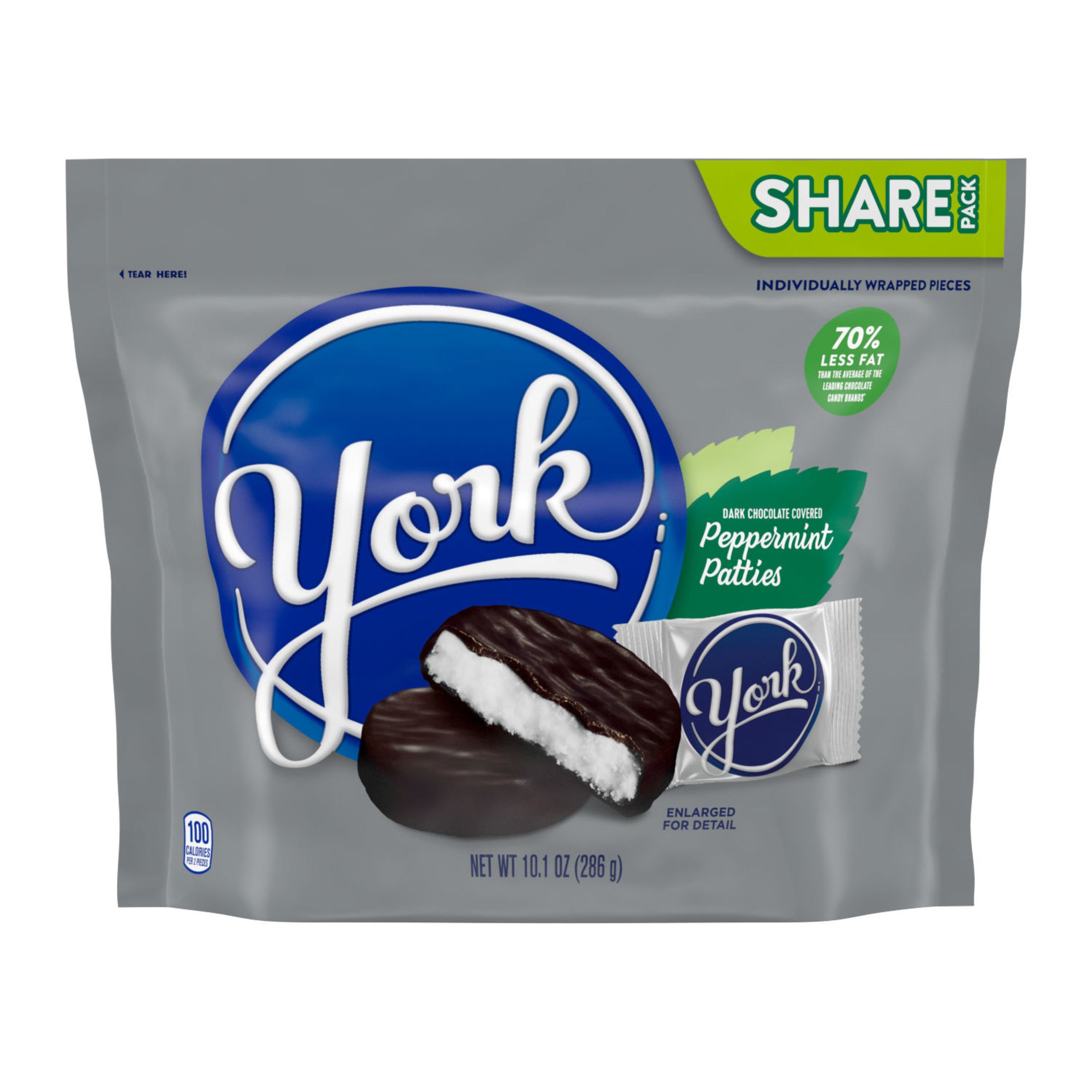 York Dark Chocolate Peppermint Patties Candy - Share Pack - Shop Candy ...
