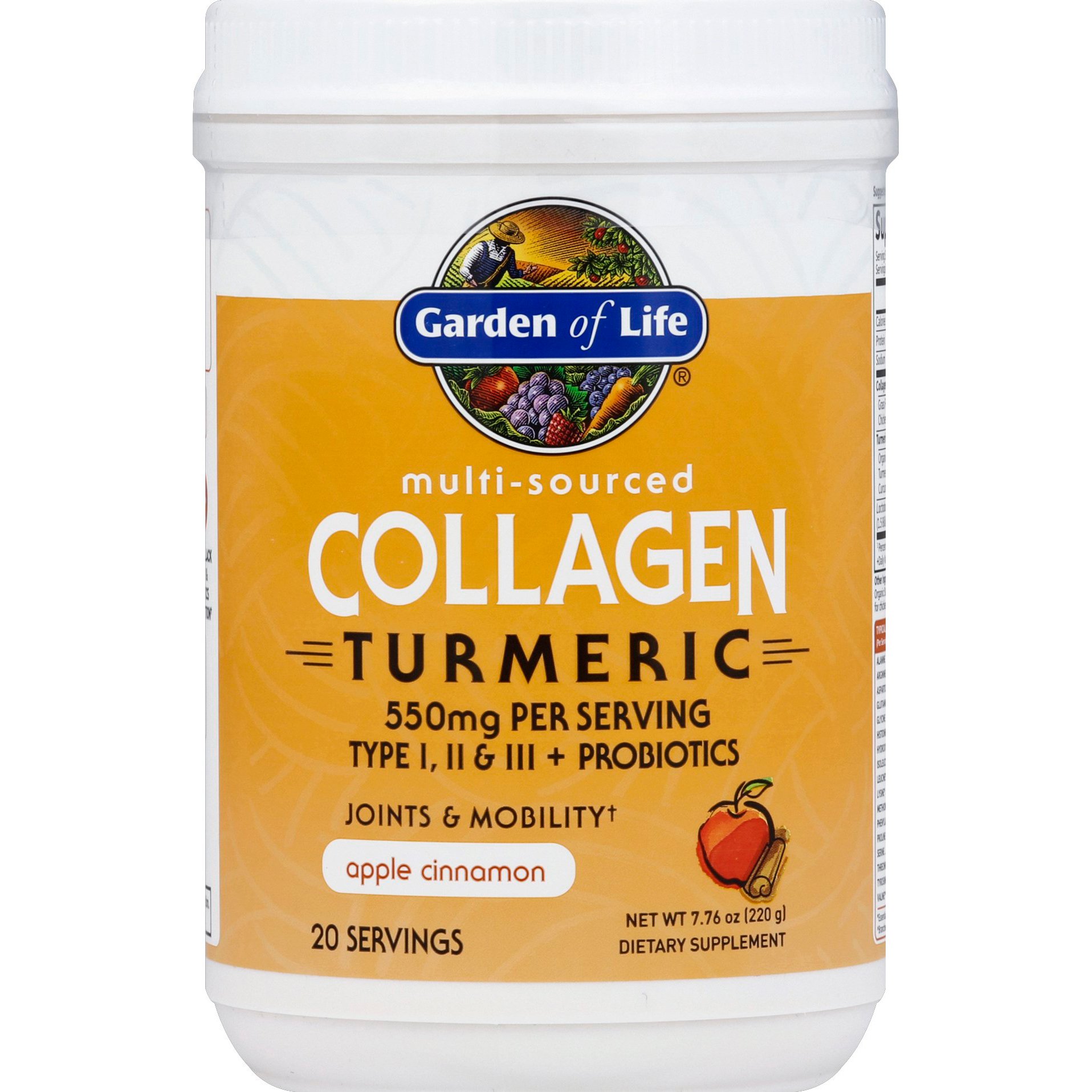 Garden of Life Multi-Sourced Collagen Turmeric + Probiotics - Apple ...