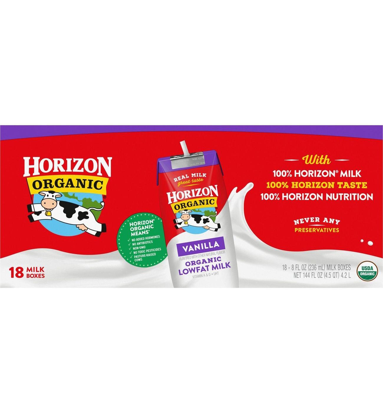 Horizon Organic 1% Lowfat Uht Vanilla Milk 8 oz Cartons - Shop Milk at ...