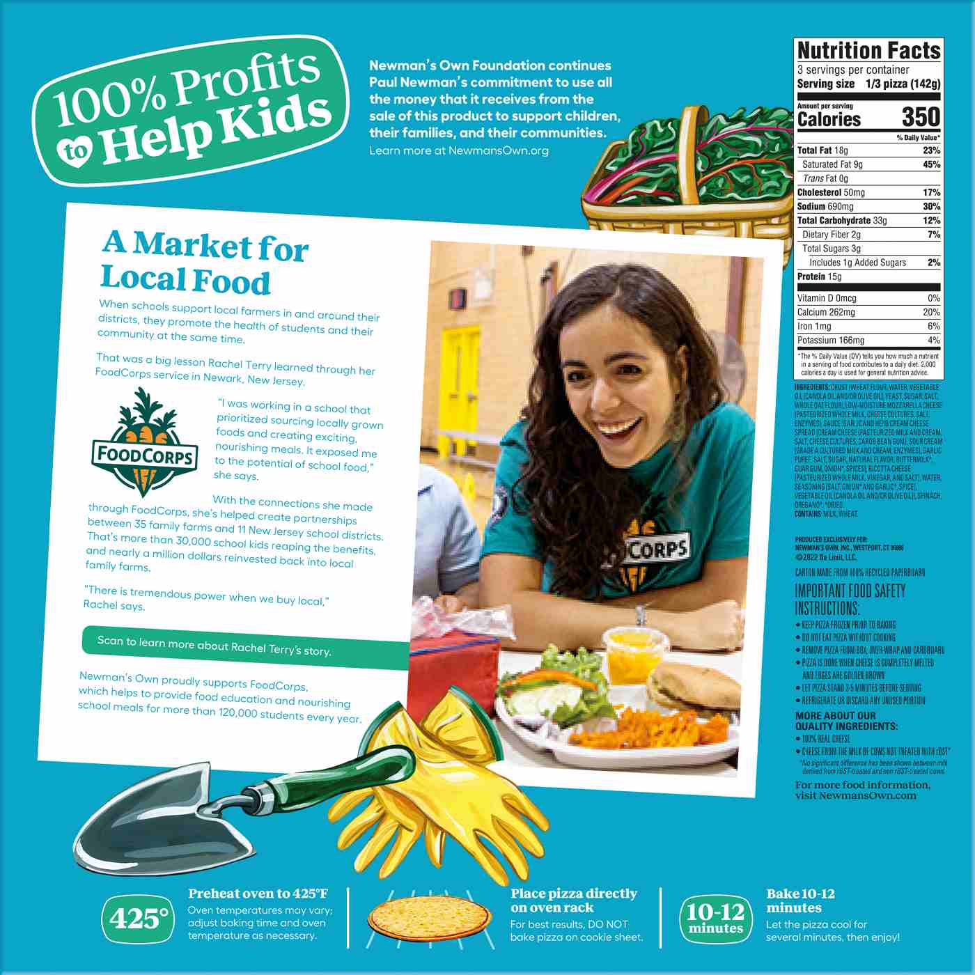 Newman's Own Thin & Crispy Crust Frozen Pizza - White Spinach ...