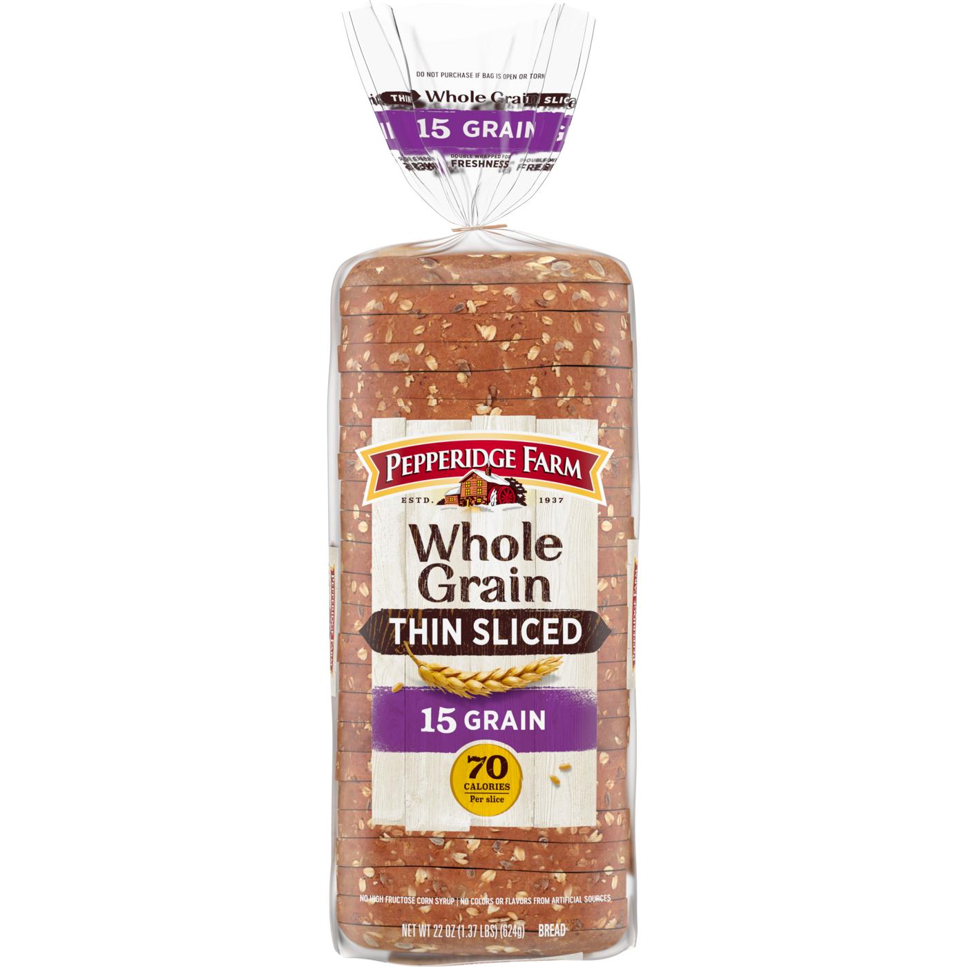 Pepperidge Farm 15 Grain Thin Sliced Bread - Shop Sliced bread at H-E-B
