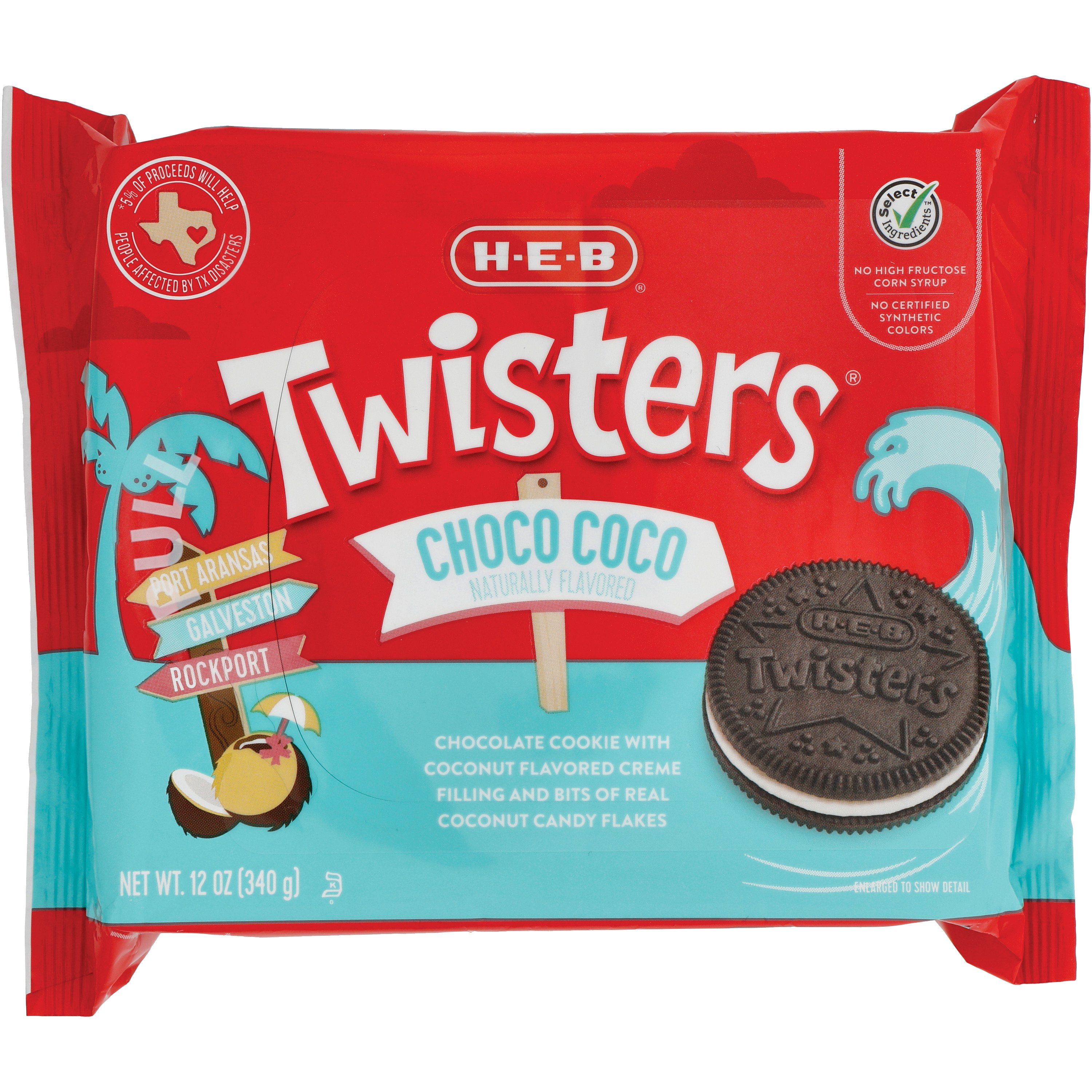 H-E-B Twisters Sandwich Cookies - Choco Coco - Shop Snacks & Candy at H-E-B