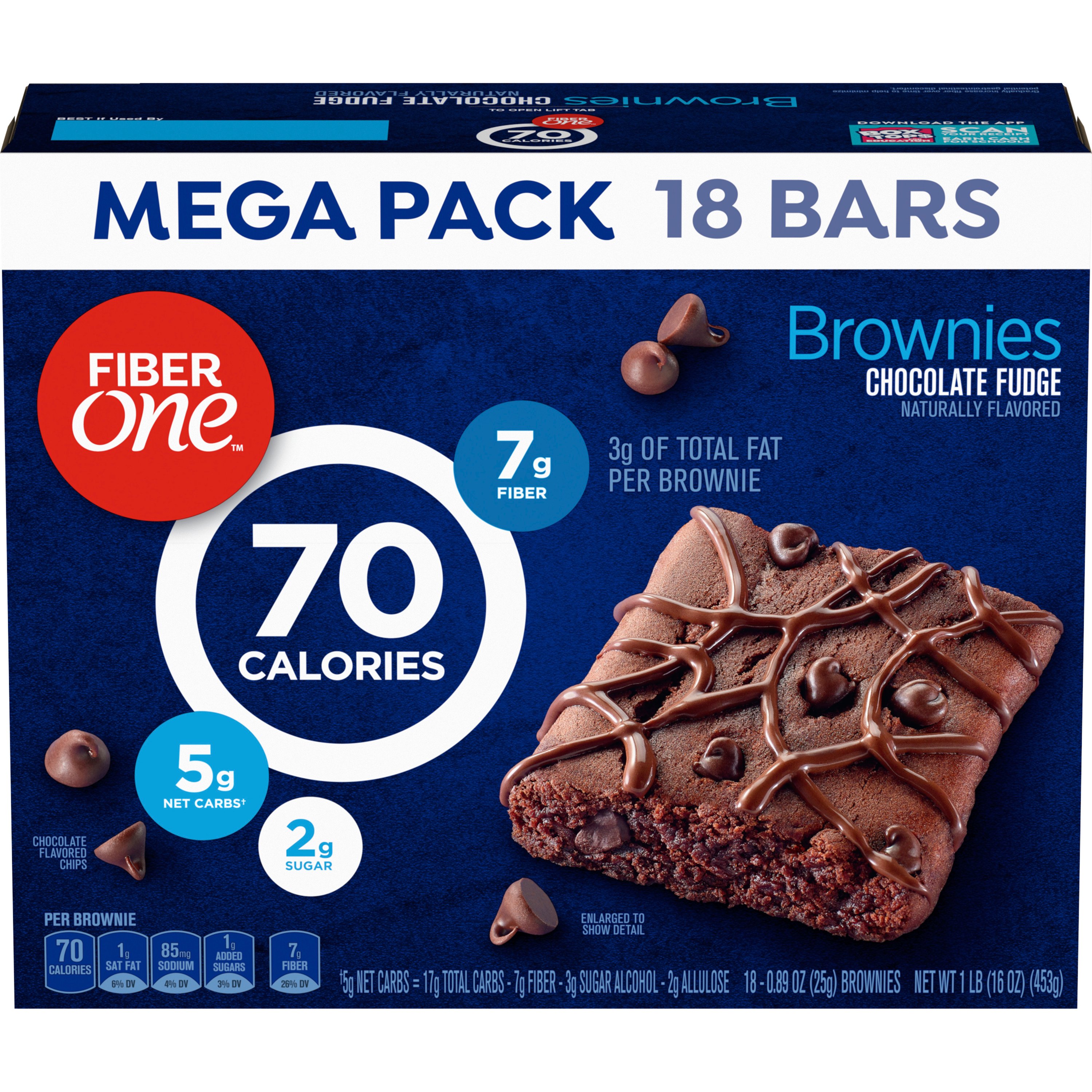 Fiber One 90 Calorie Chocolate Fudge Brownies Mega Pack - Shop Granola ...