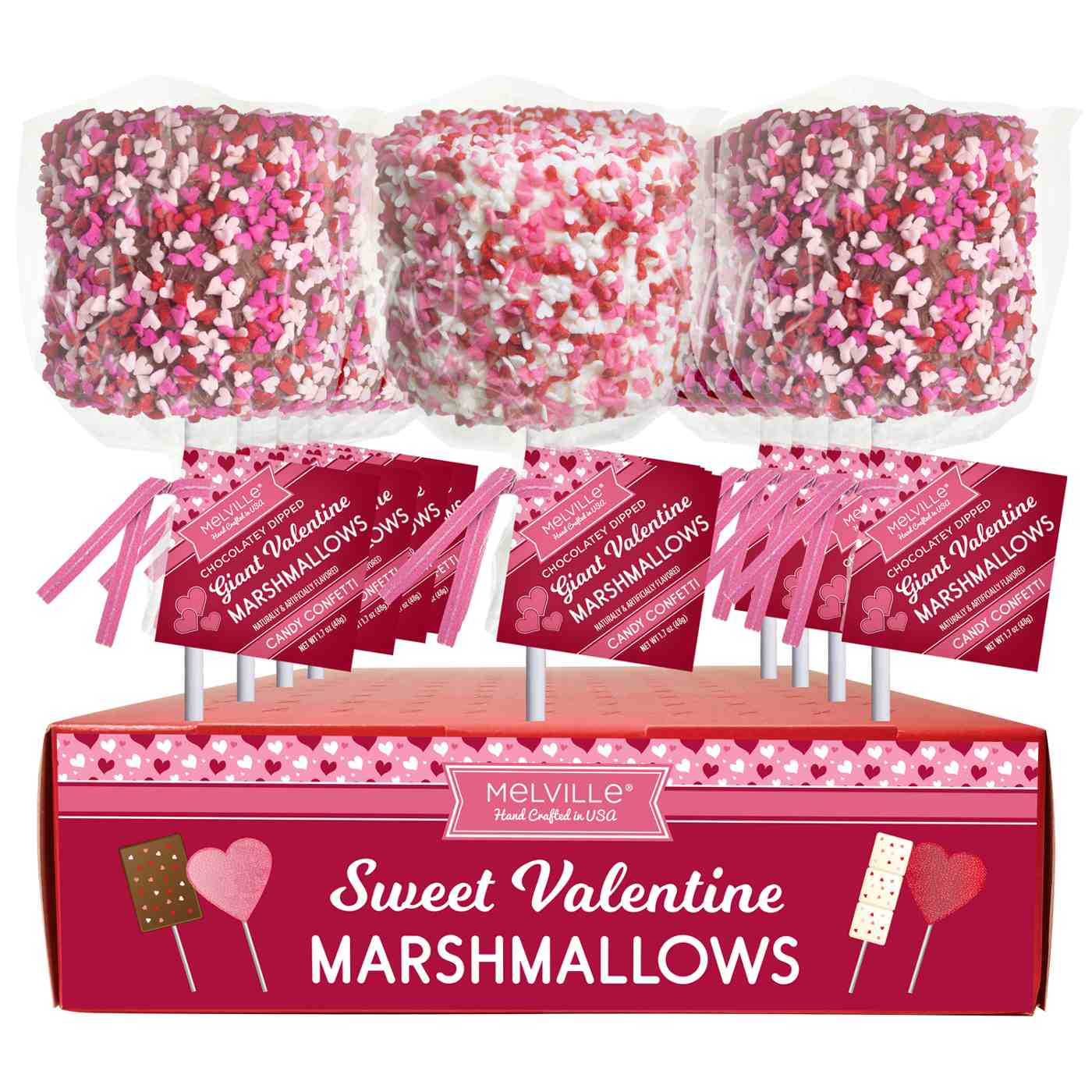 Melville Giant Valentine's Marshmallow Pop - Assorted - Shop Candy at H-E-B