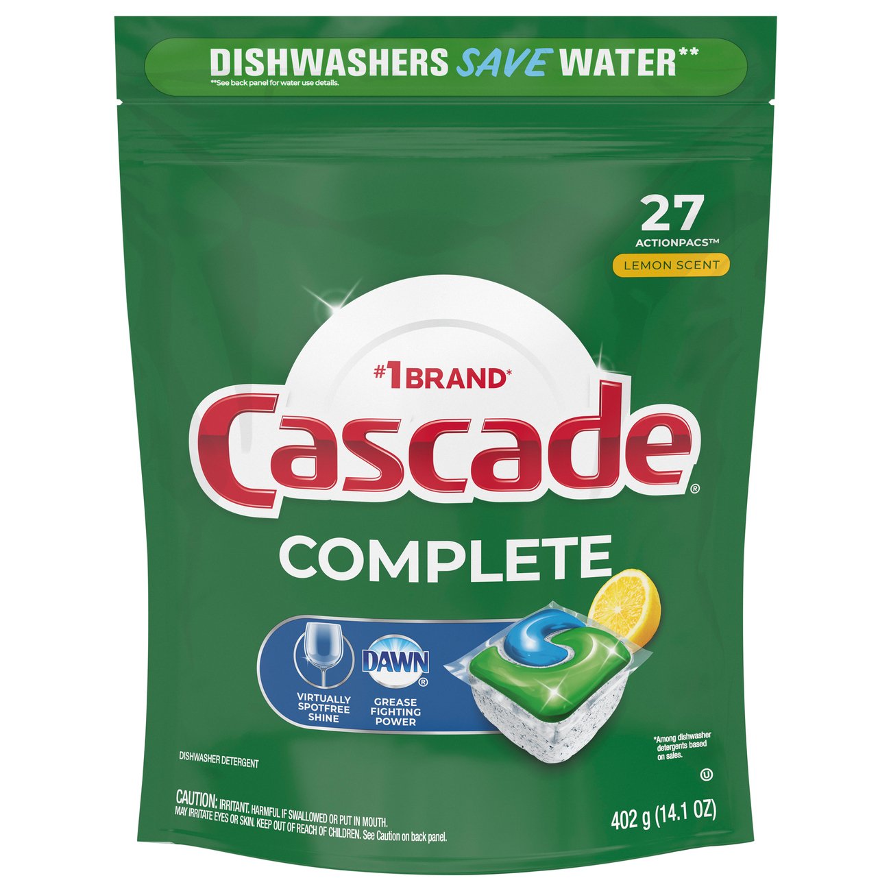Cascade Complete Lemon Scent Dishwasher Detergent ActionPacs - Shop ...