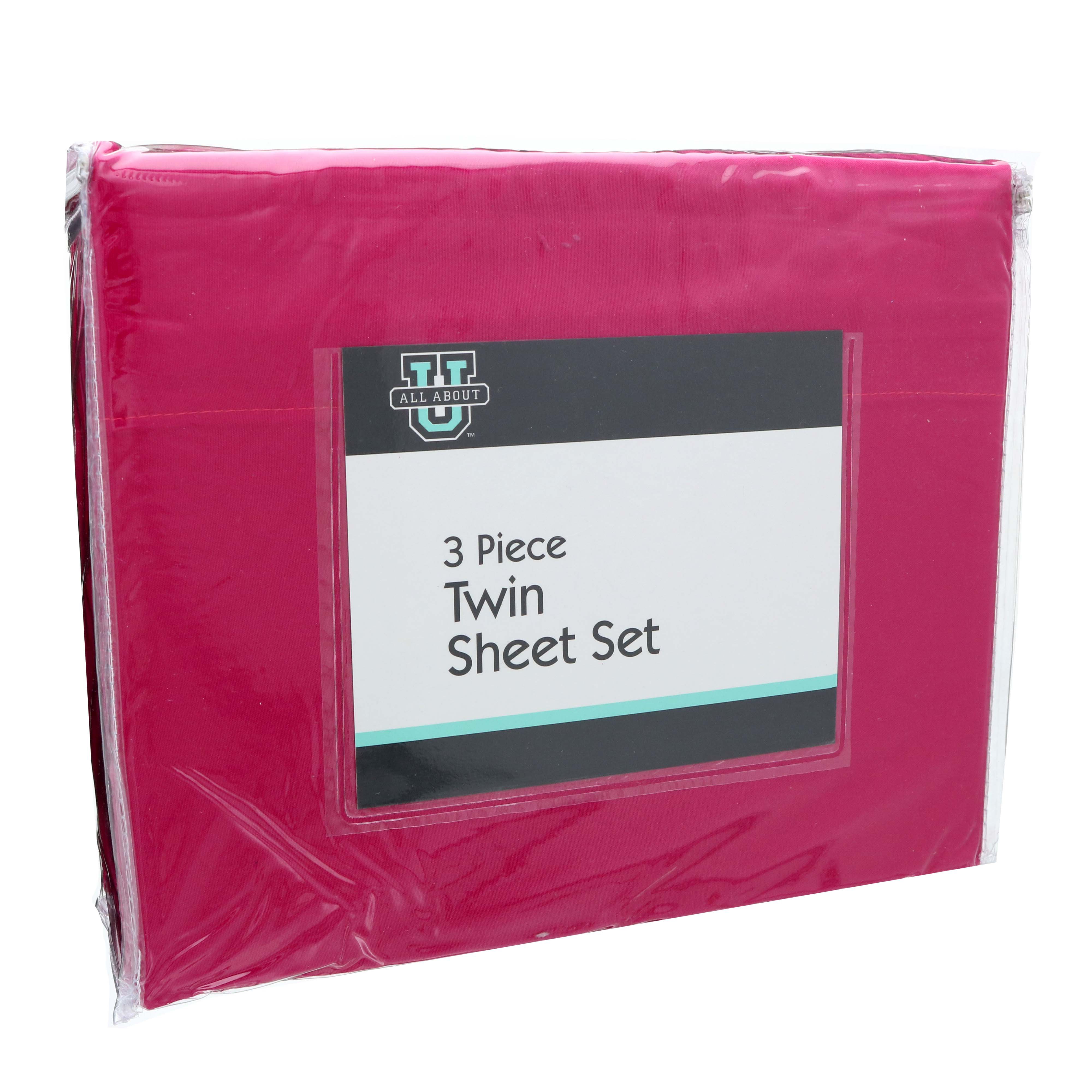 All About U Magenta 3 Piece Twin Sheet Set - Shop Sheet sets ...